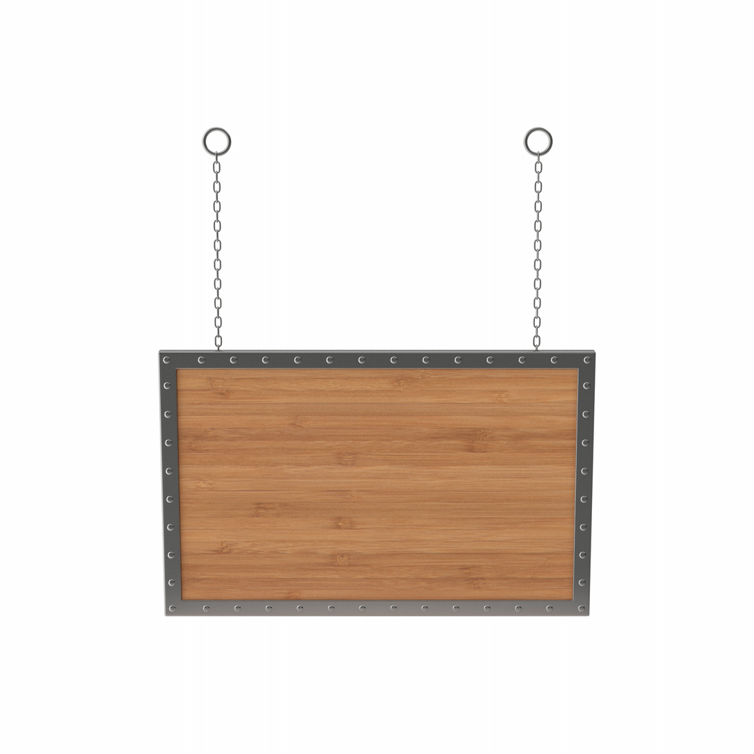 3D Wooden Hanging Signboard Model - TurboSquid 2081364