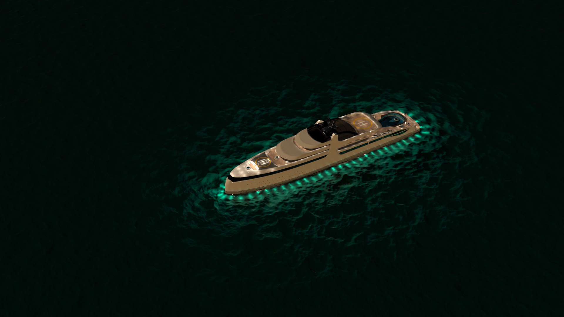 3D Sleeping Sun Luxury Yacht Night Scene Model - TurboSquid 2208894