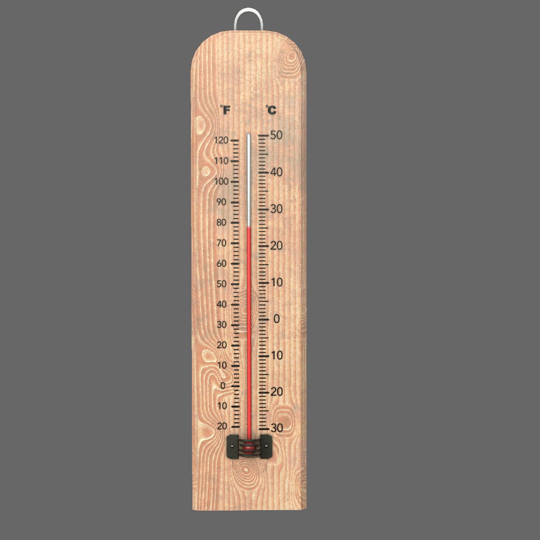 3D Taditional Wooden Thermometer Model - TurboSquid 2099730