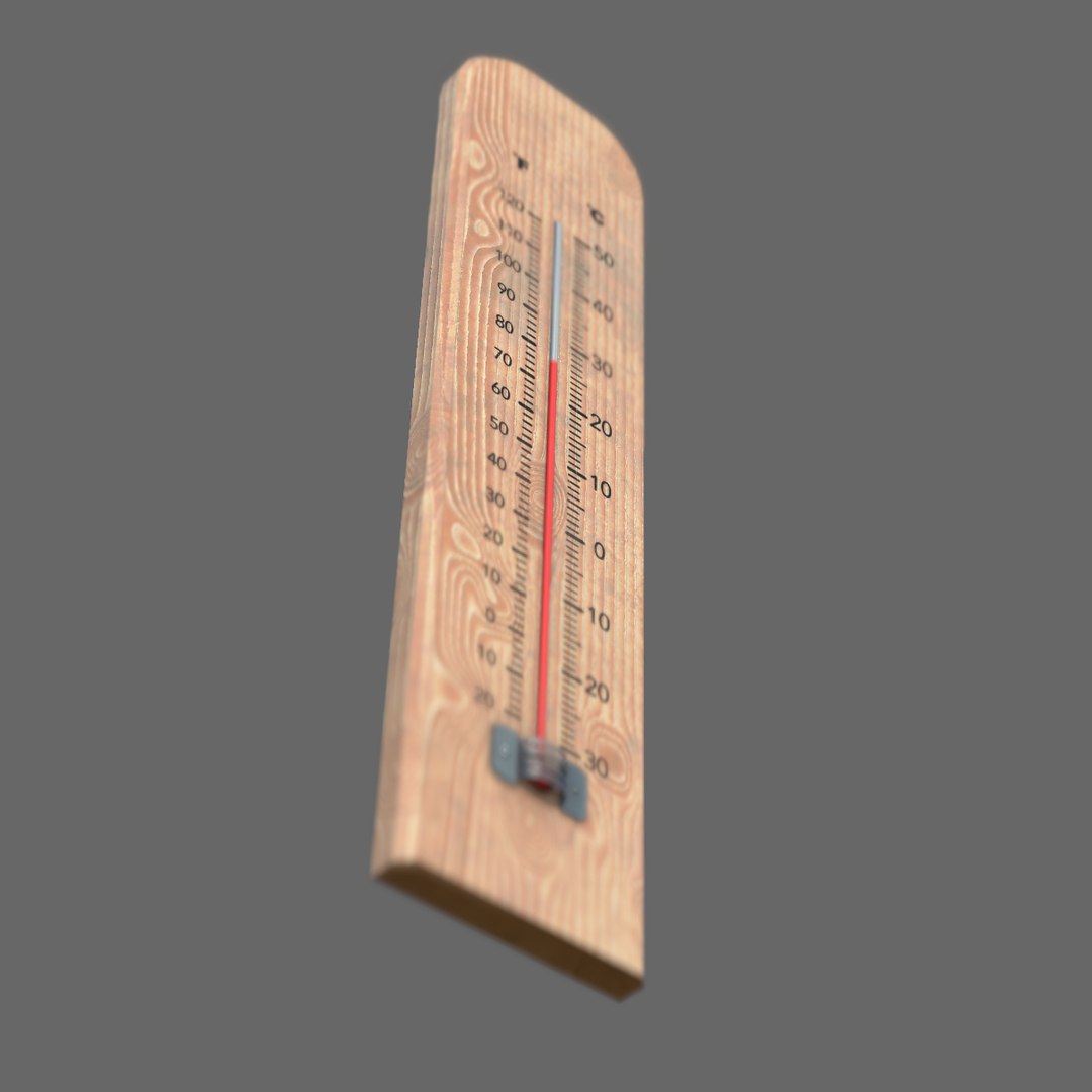 3D Taditional Wooden Thermometer Model - TurboSquid 2099730
