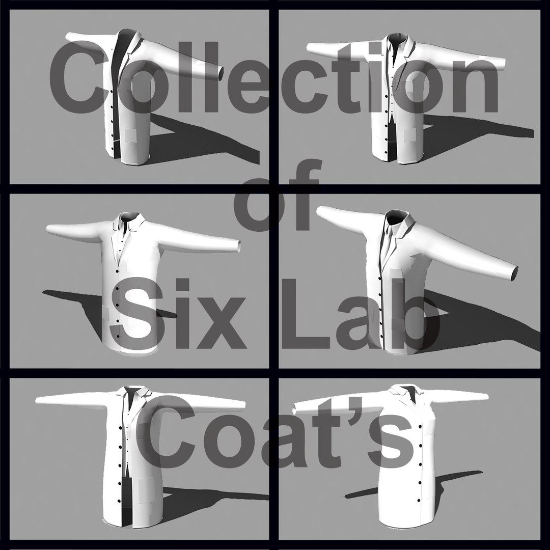 3d 6 lab coats model