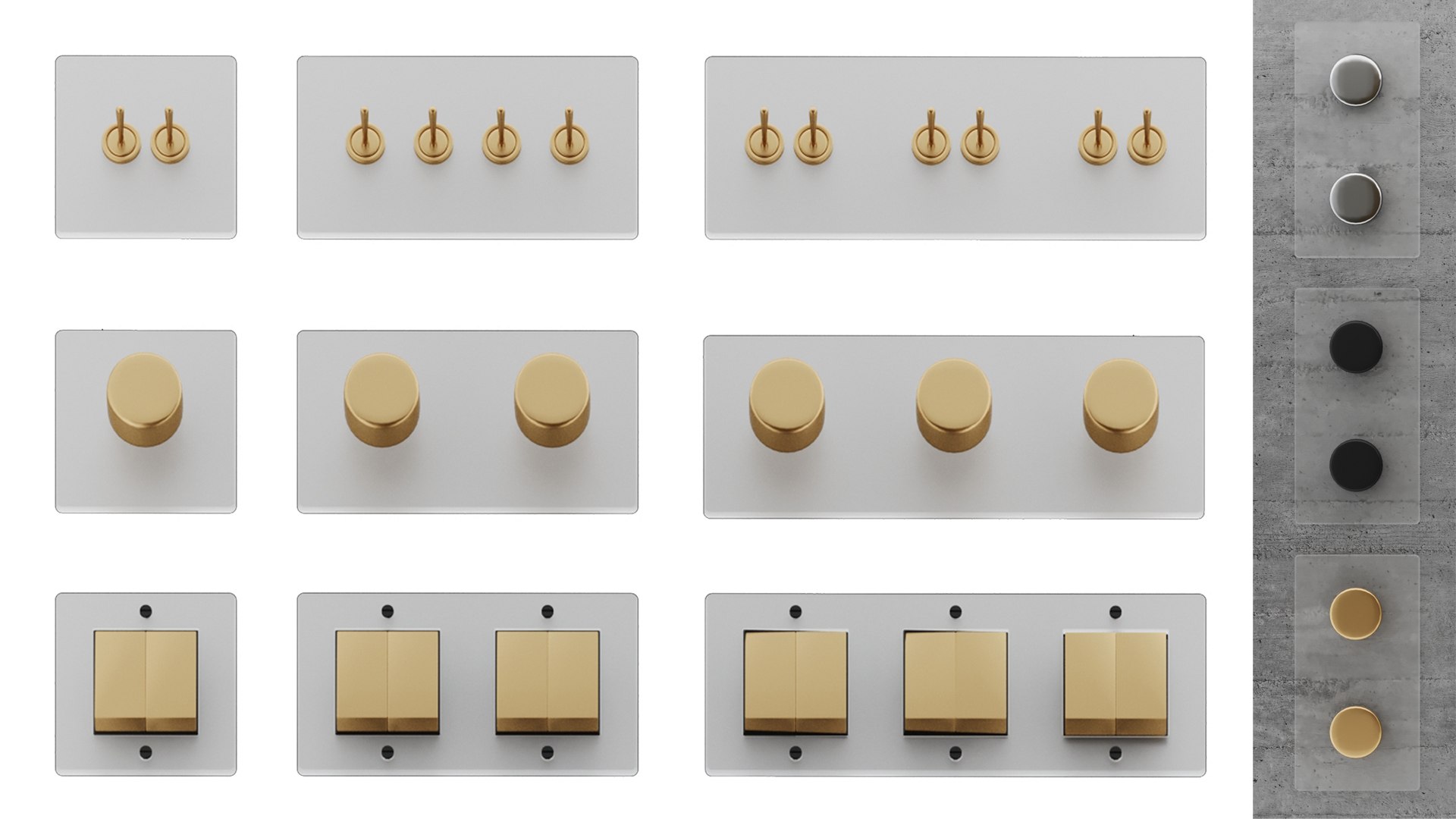 3D Corston Switches And Sockets Glass - TurboSquid 2210144