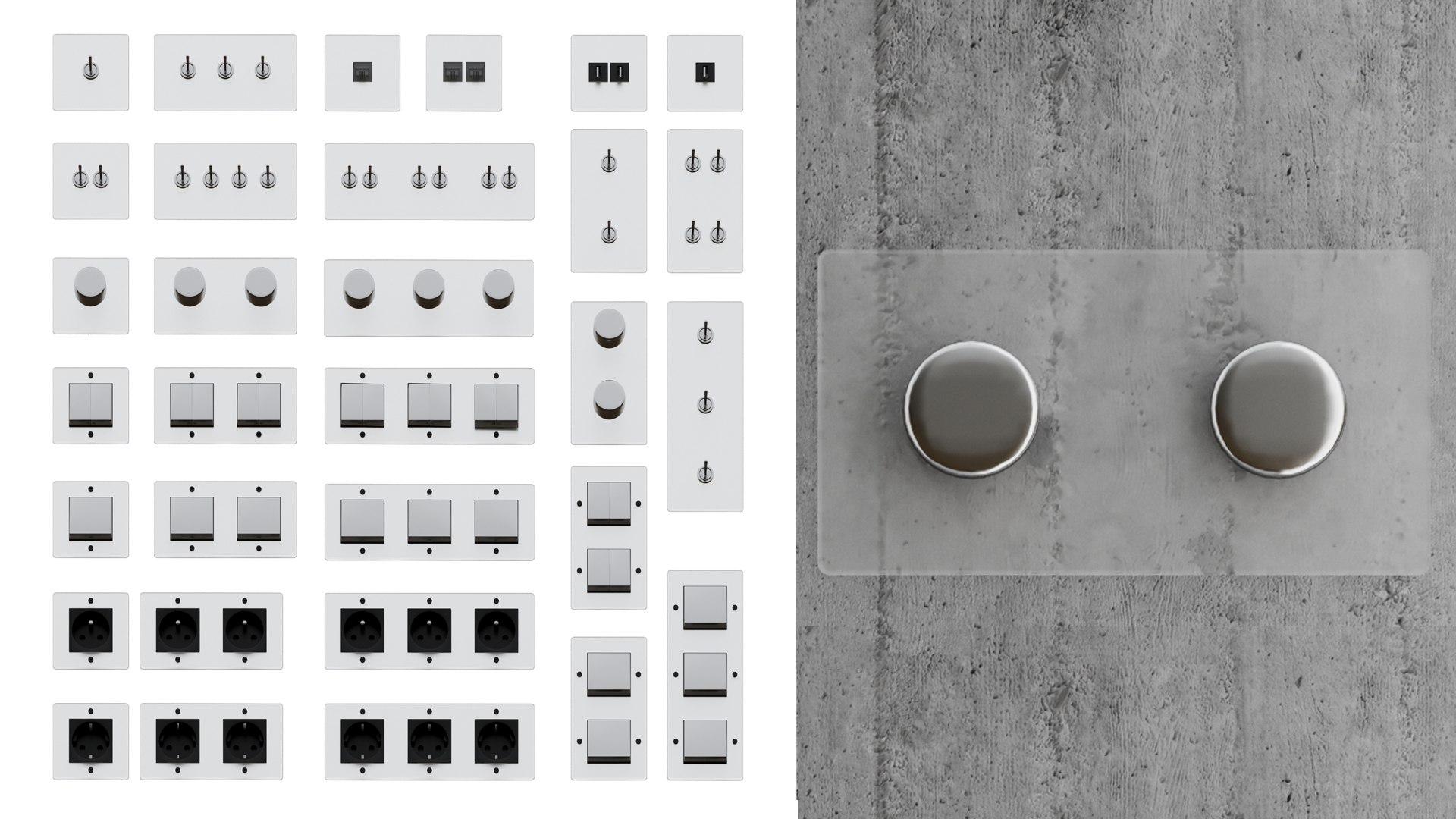 3D Corston Switches And Sockets Glass - TurboSquid 2210144