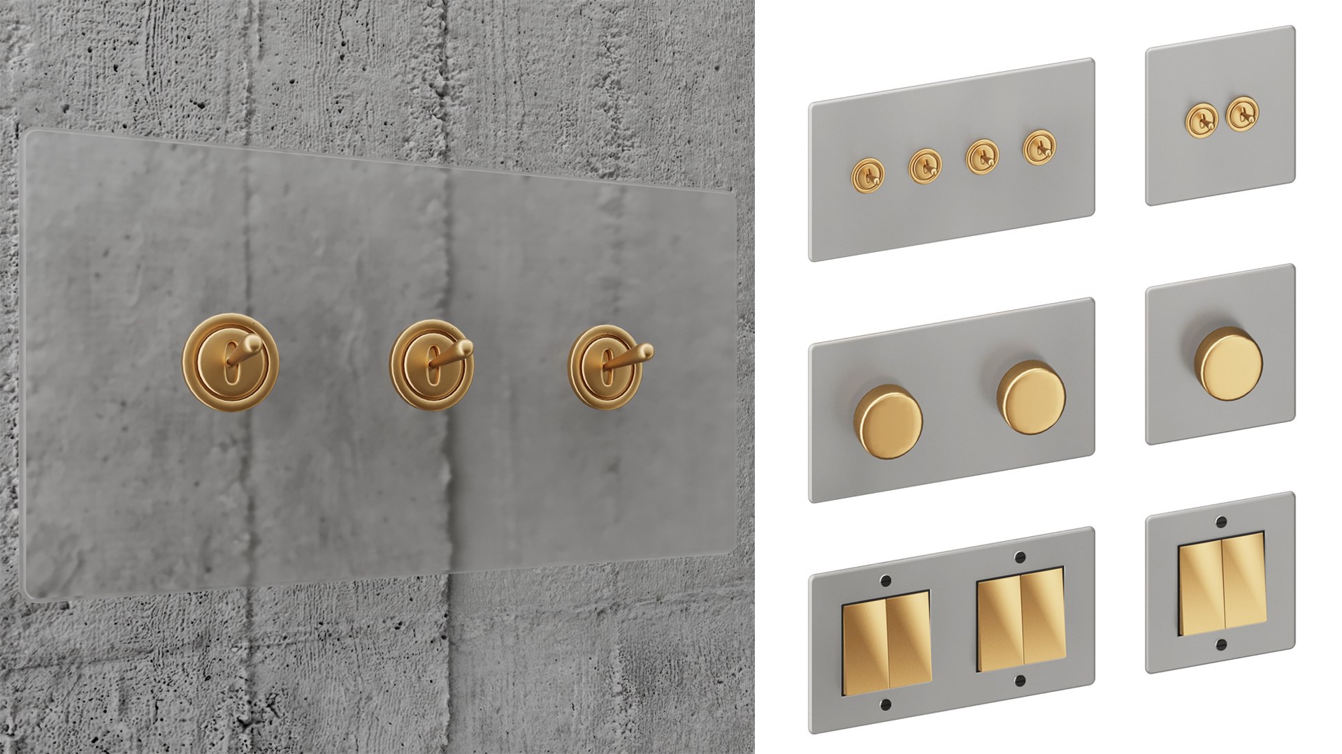 3D Corston Switches And Sockets Glass - TurboSquid 2210144