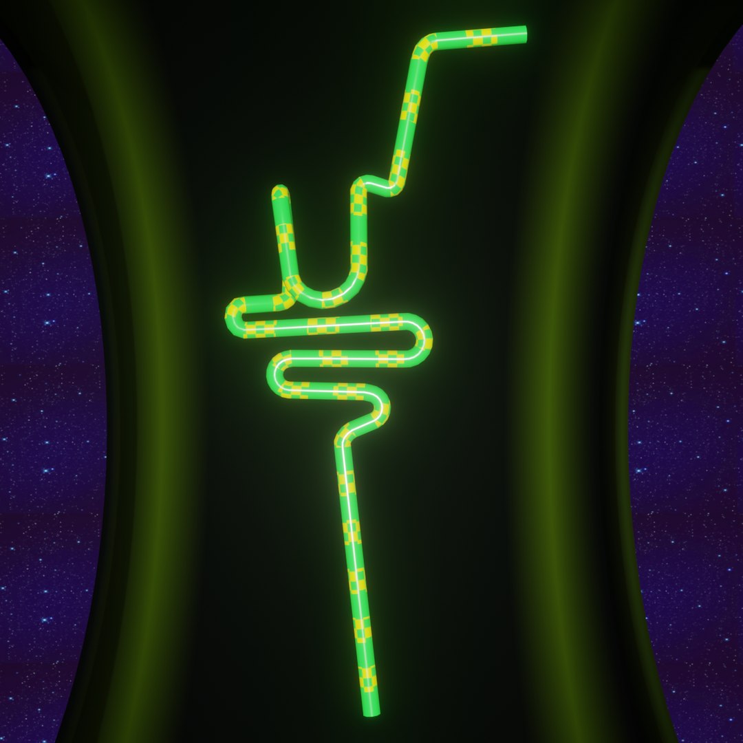 Crazy Straw Letter U 3D - TurboSquid 1801329