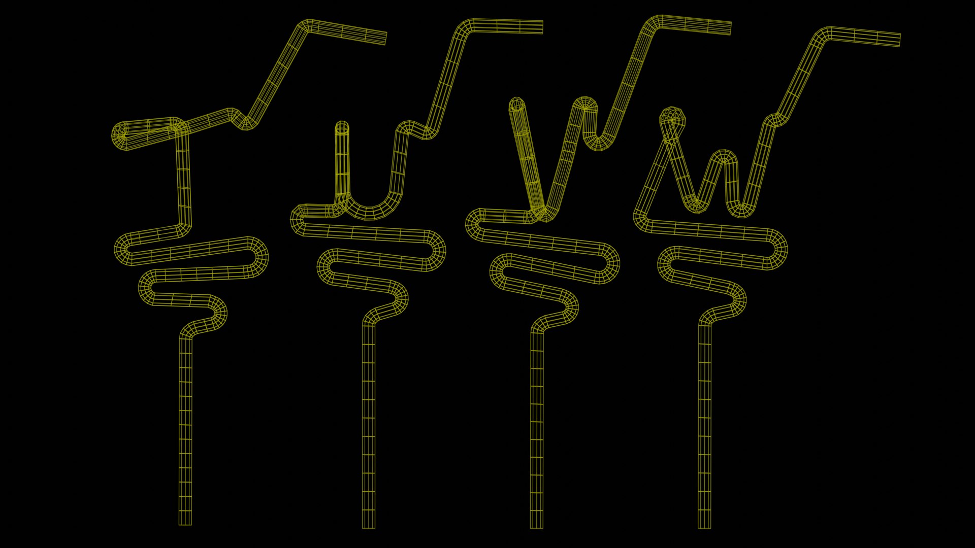 Crazy Straw Letter U 3D - TurboSquid 1801329