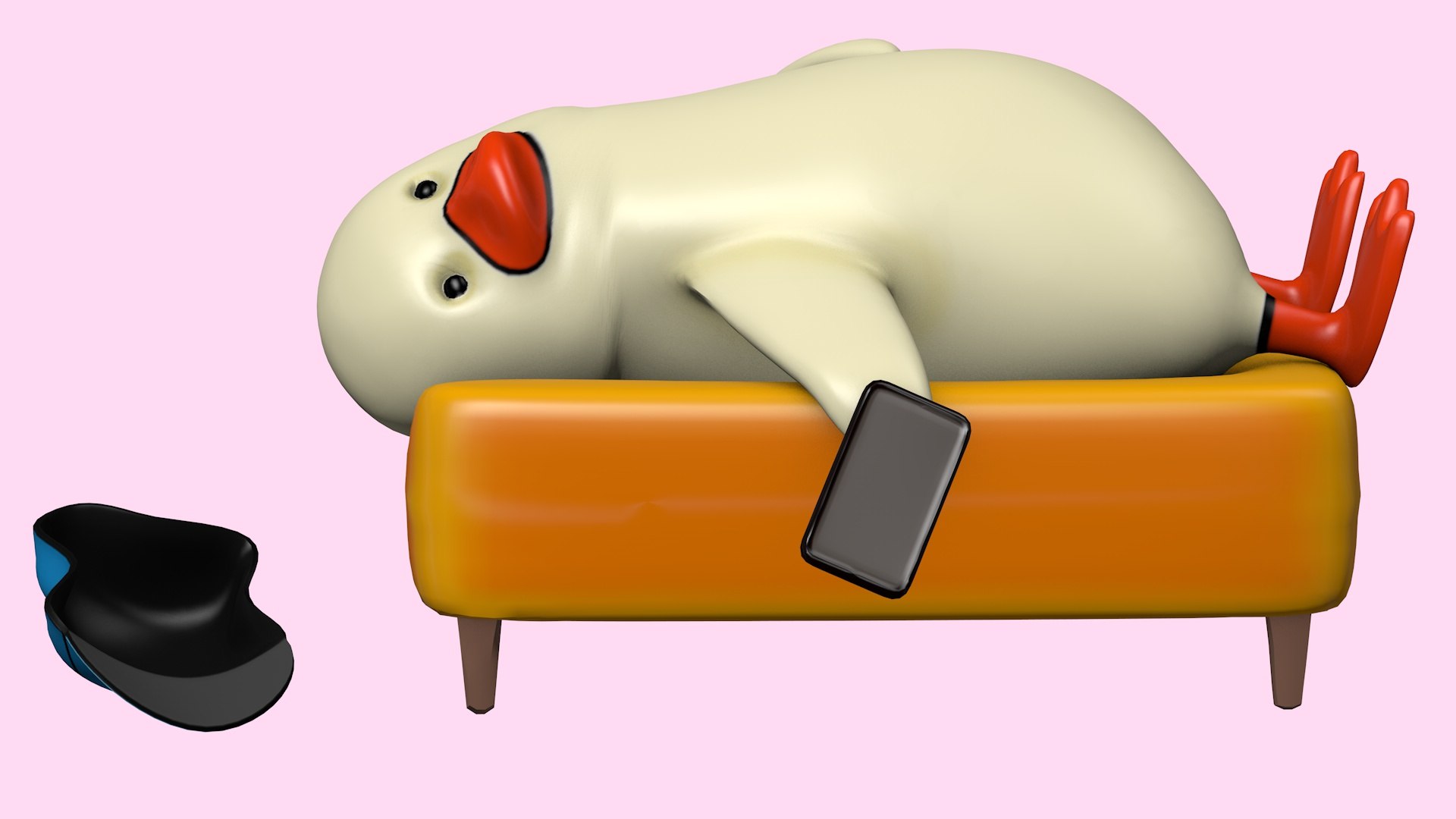 Bird Lying On The Bed 3D - TurboSquid 2159038