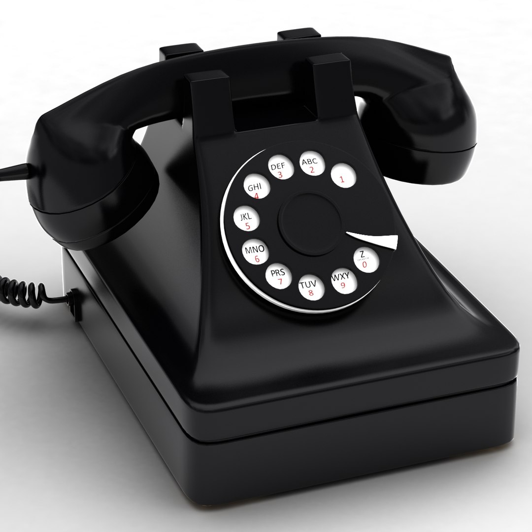 3d Retro Phone Black