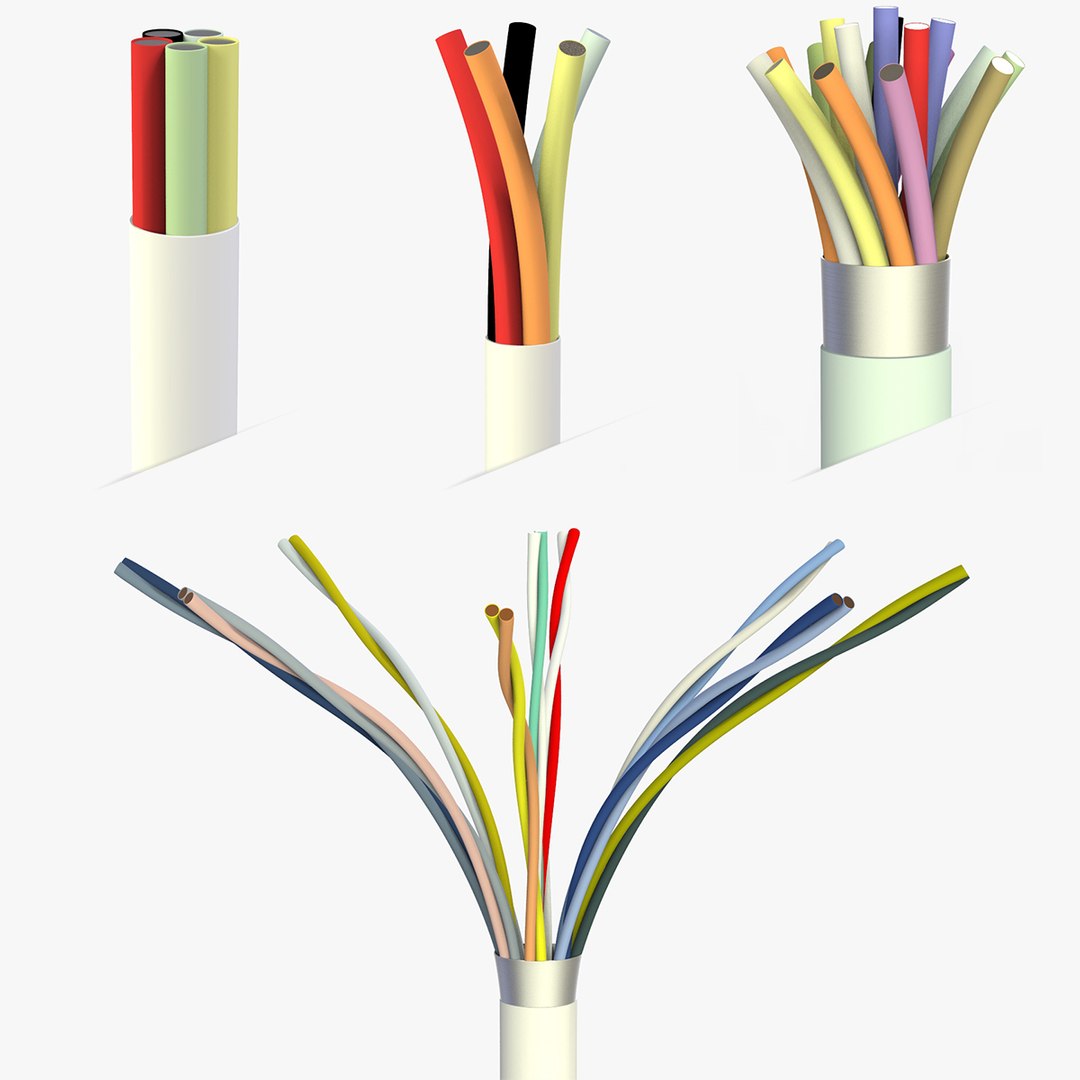 3D Cables Line Phones Bare - TurboSquid 1463201