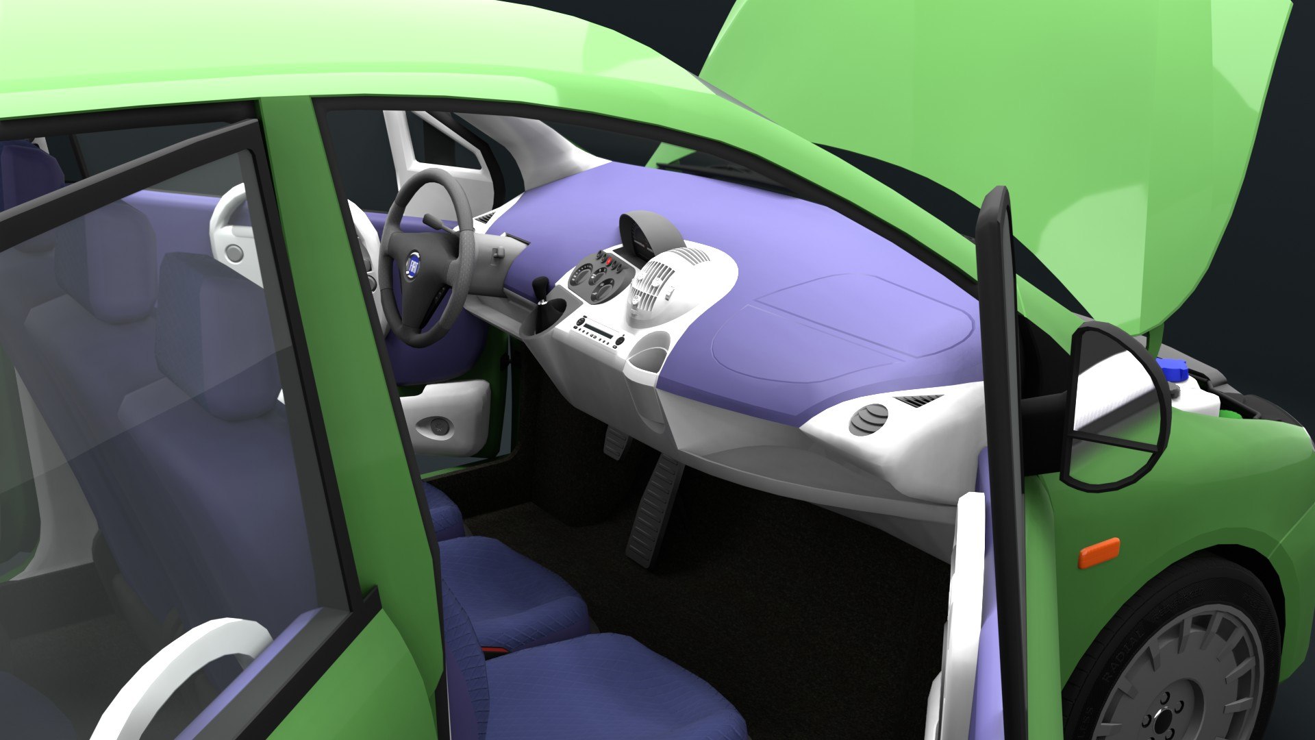 Fiat Multipla 2004 Lowpoly 3D Model - TurboSquid 2141043