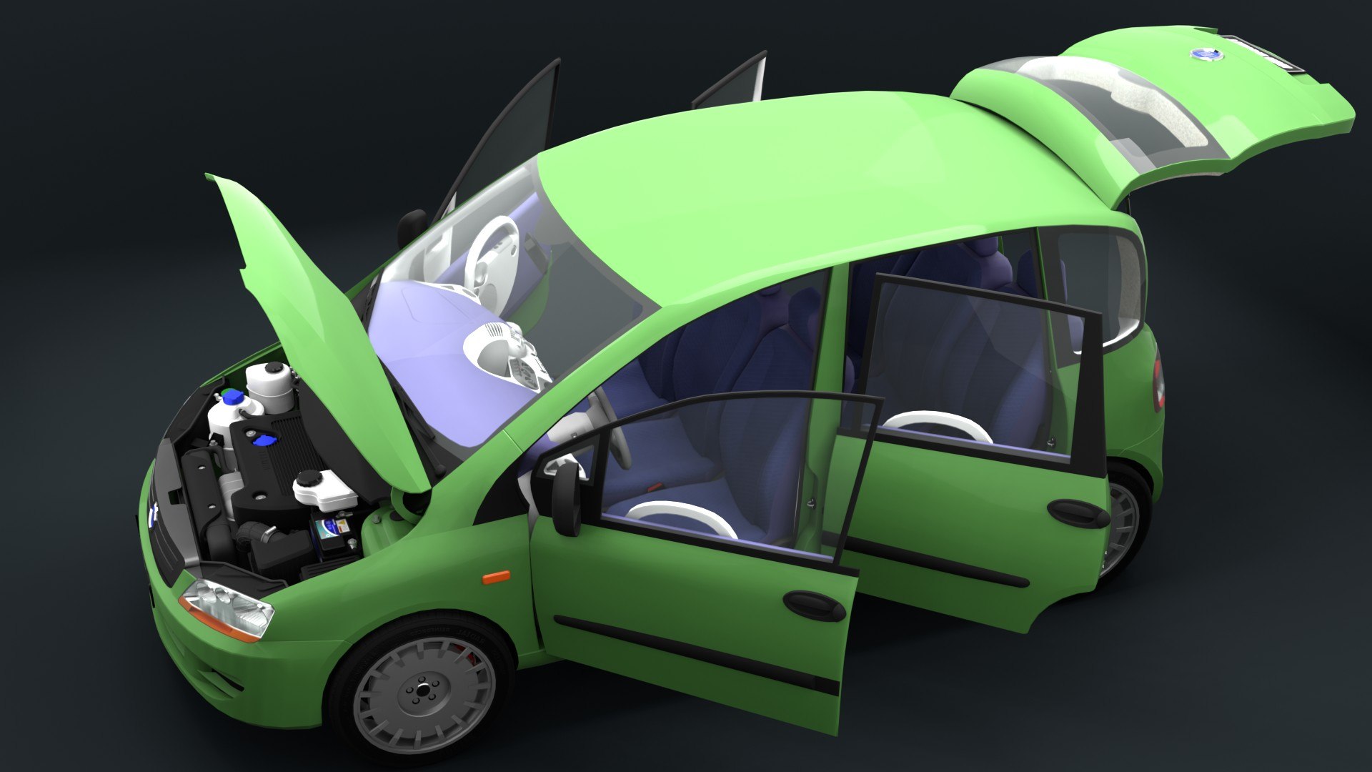 Fiat Multipla 2004 Lowpoly 3D Model - TurboSquid 2141043