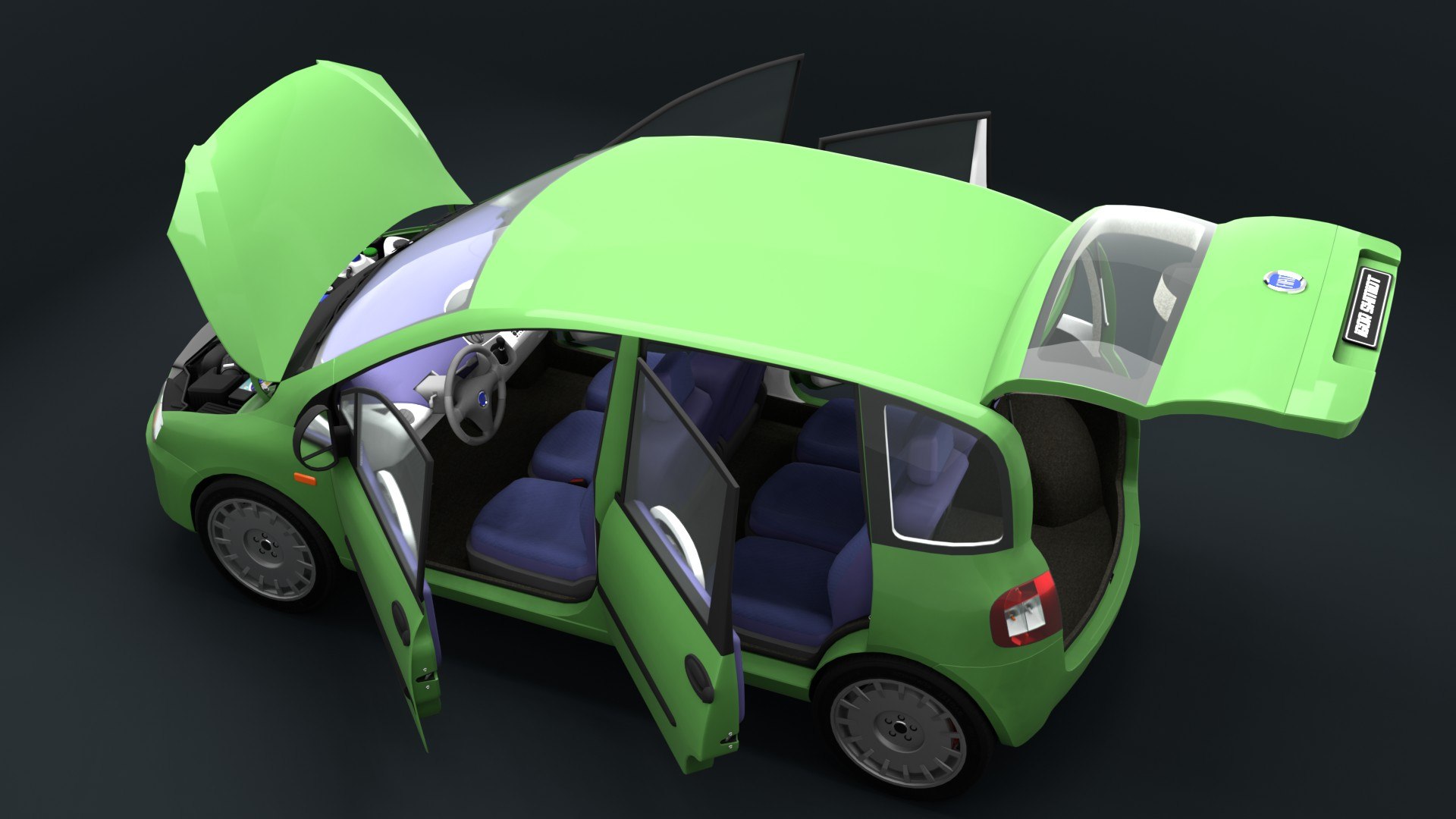 Fiat Multipla 2004 Lowpoly 3D Model - TurboSquid 2141043