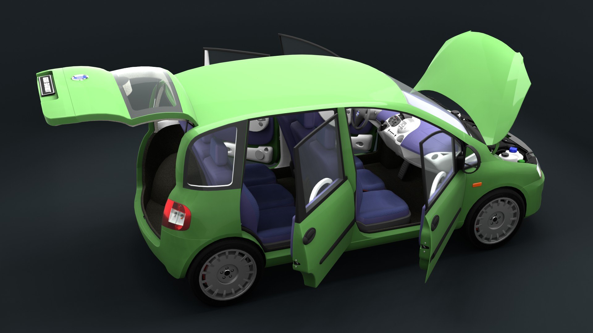 Fiat Multipla 2004 Lowpoly 3D Model - TurboSquid 2141043