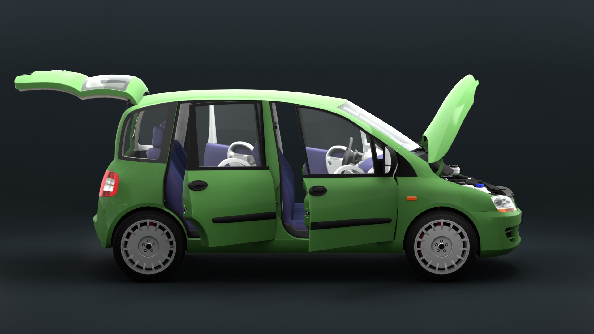 Fiat Multipla 2004 Lowpoly 3D Model - TurboSquid 2141043