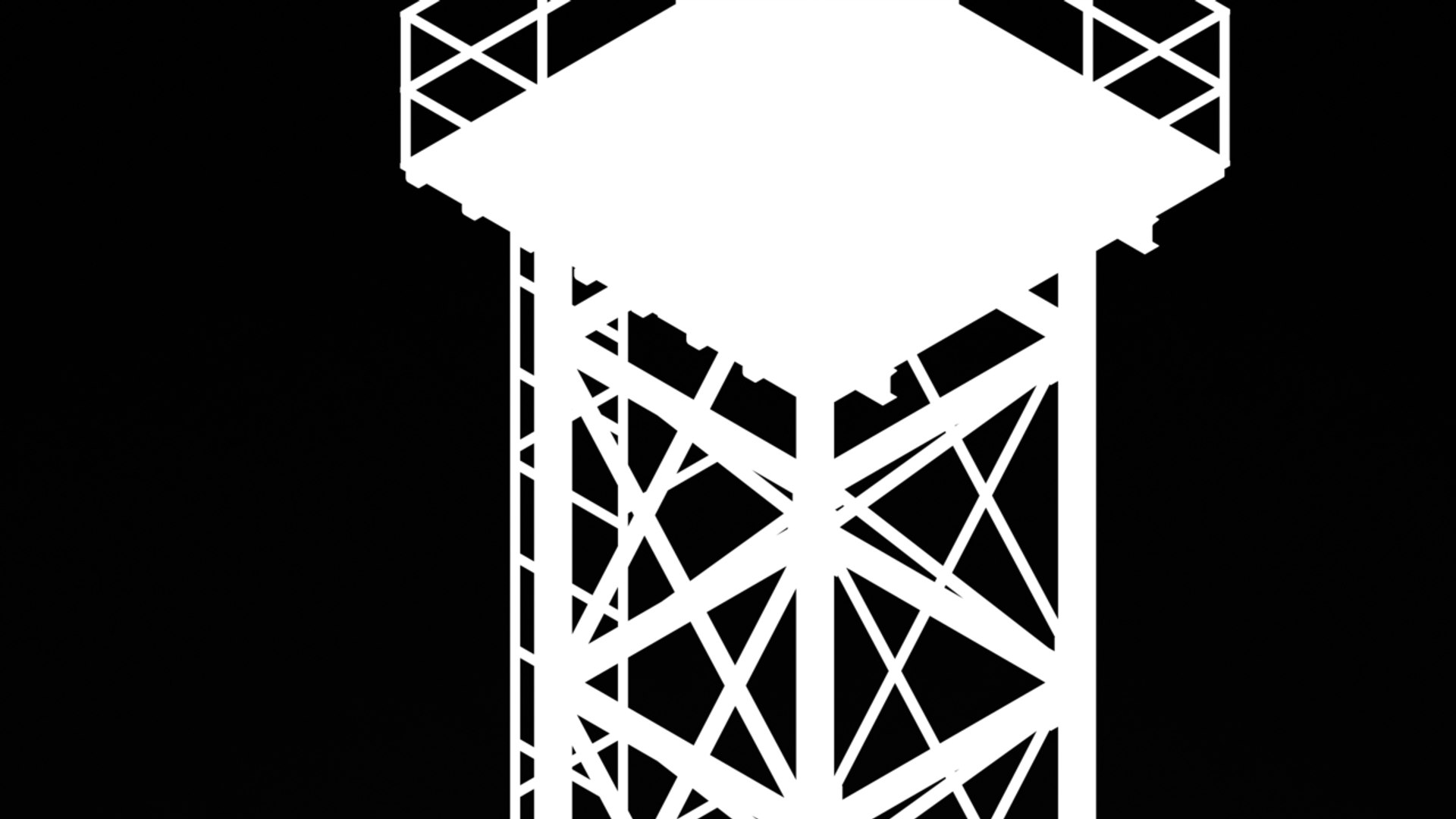 3d Steel Structure Support Water Tanks Model