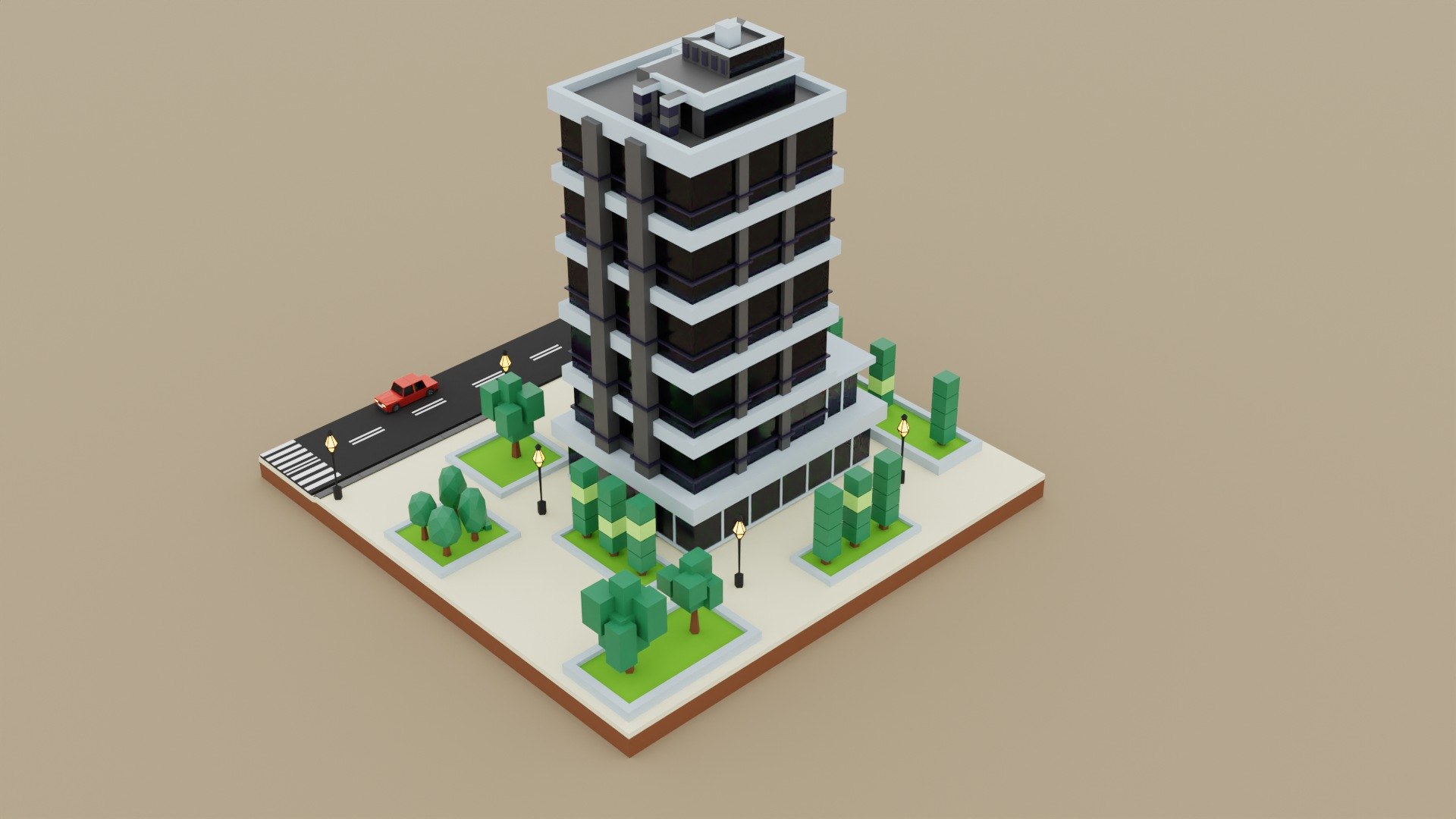 3D Low Poly Building Model - TurboSquid 2210076