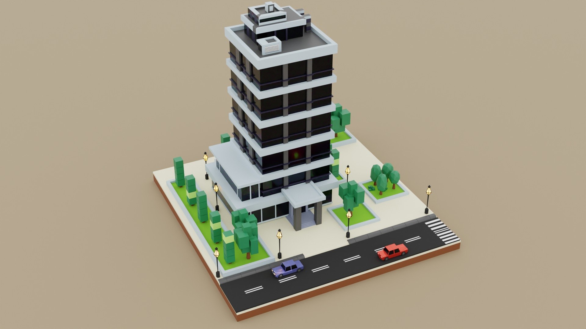 3D Low Poly Building Model - TurboSquid 2210076