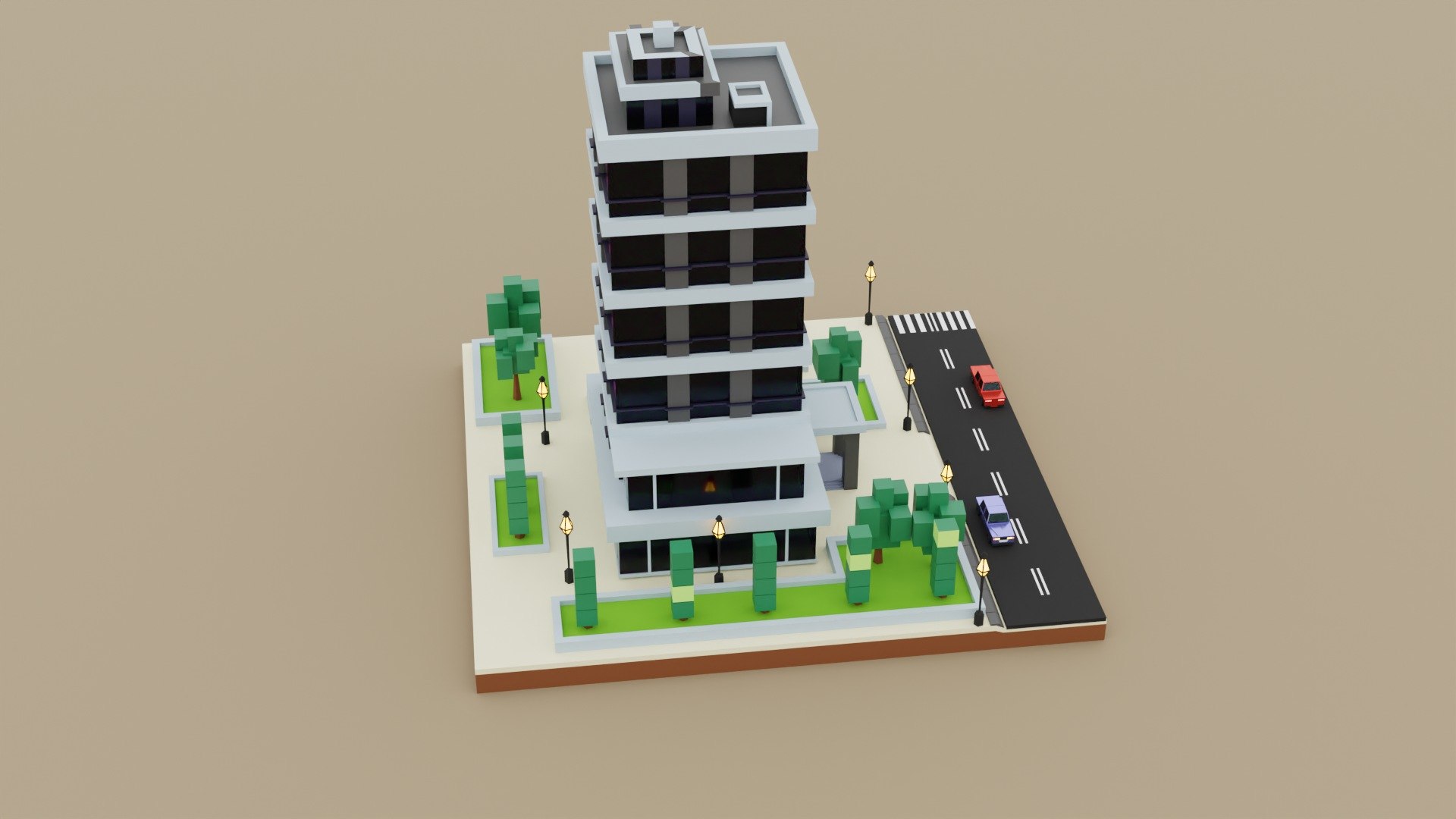 3D Low Poly Building Model - TurboSquid 2210076