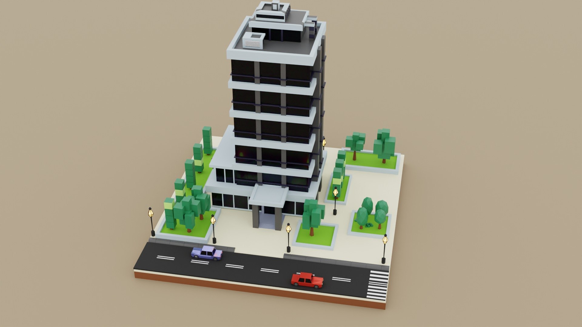 3D Low Poly Building Model - TurboSquid 2210076