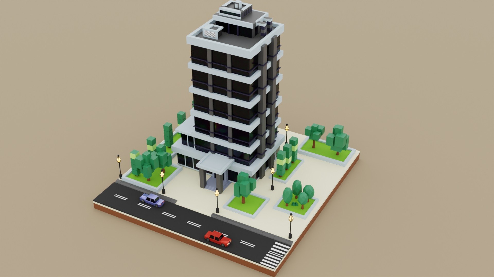 3D Low Poly Building Model - TurboSquid 2210076
