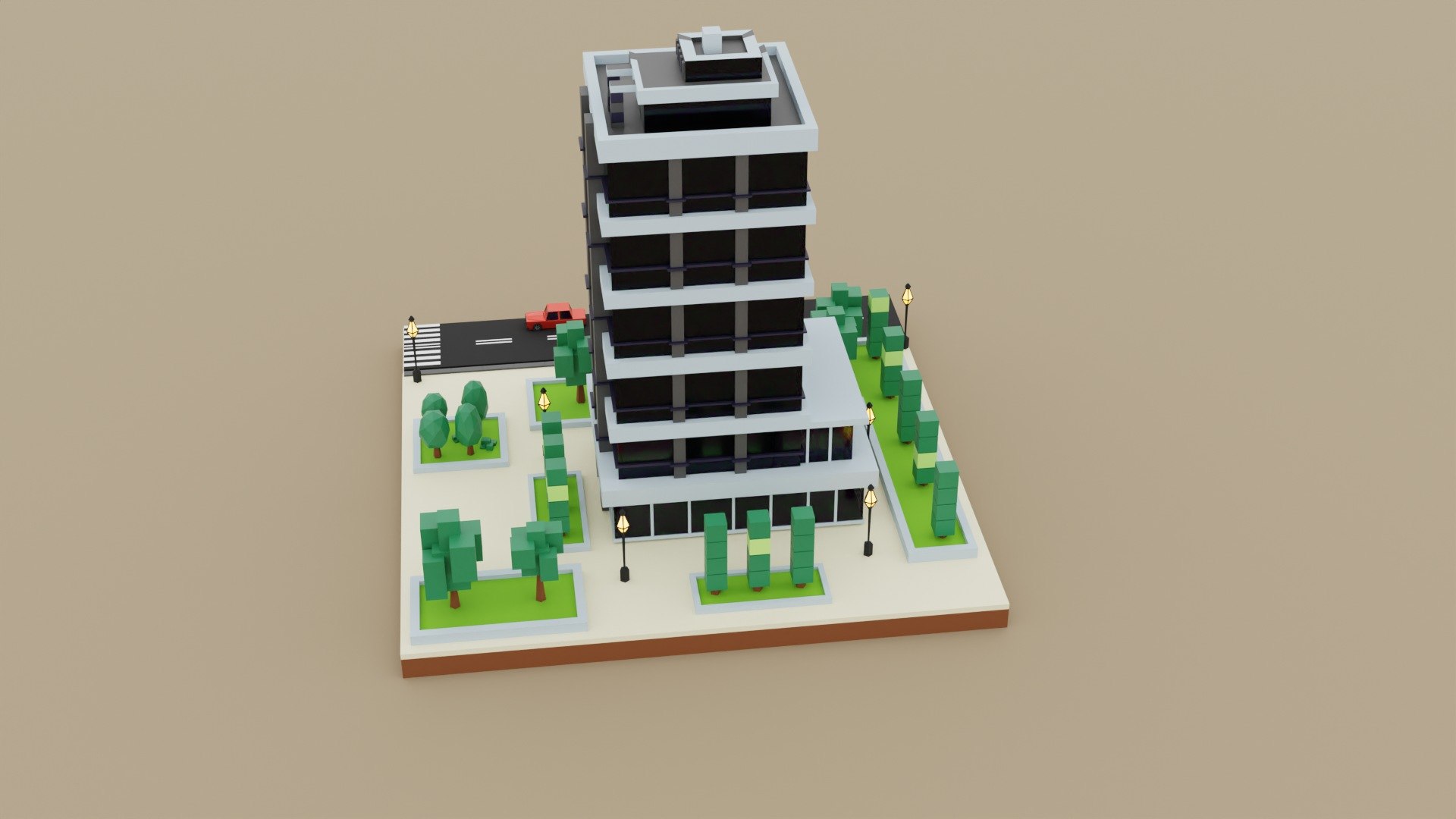 3D Low Poly Building Model - TurboSquid 2210076