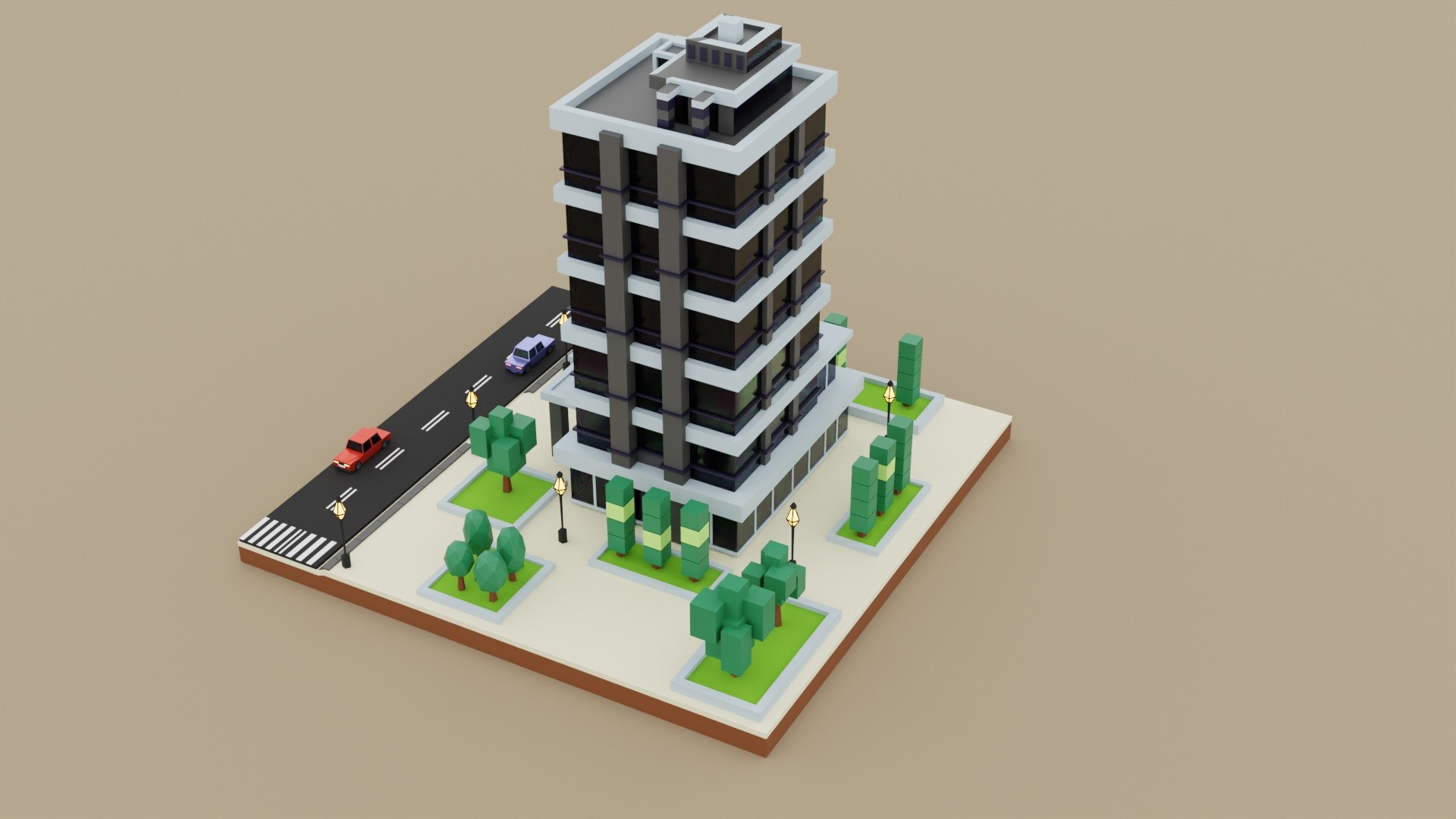 3D Low Poly Building Model - TurboSquid 2210076