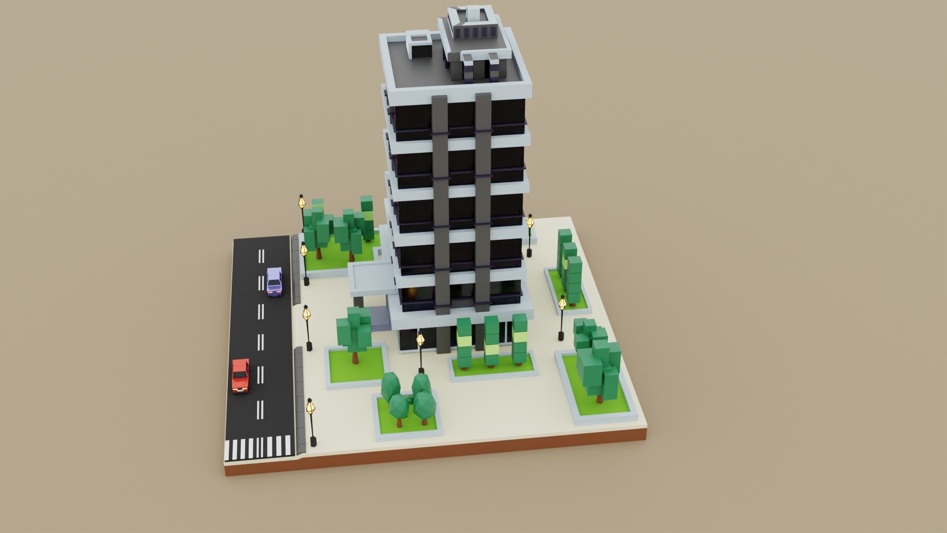 3D Low Poly Building Model - TurboSquid 2210076
