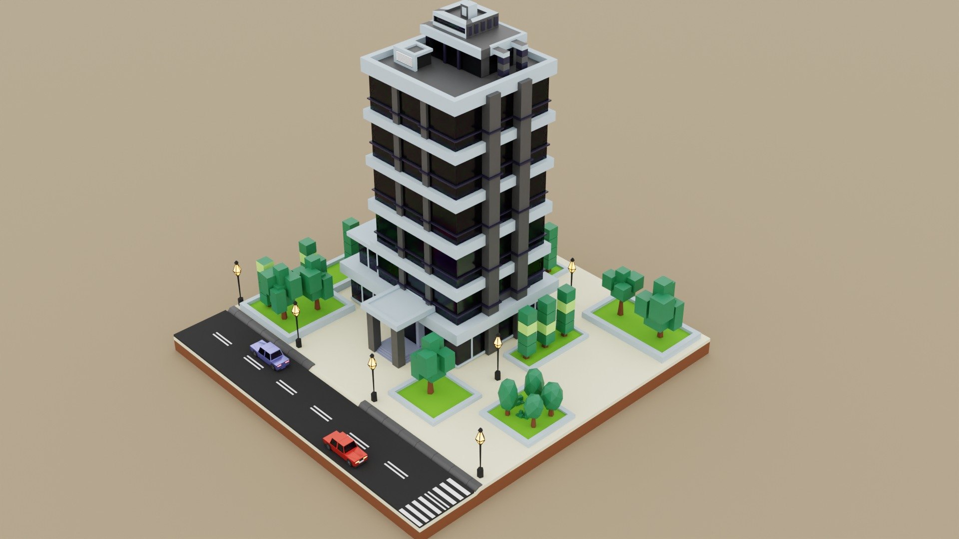 3D Low Poly Building Model - TurboSquid 2210076