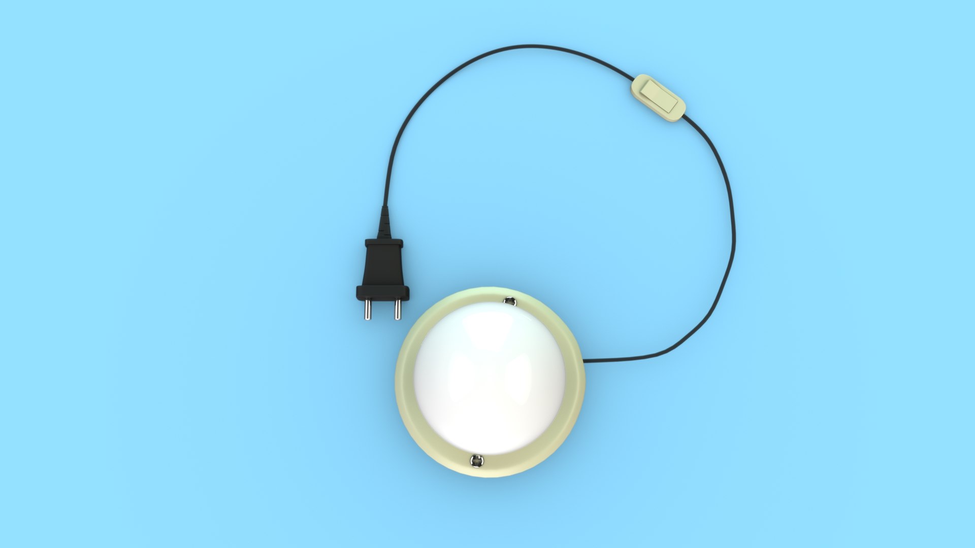3D CFL Bulb With Holder And Switch Model - TurboSquid 2185330