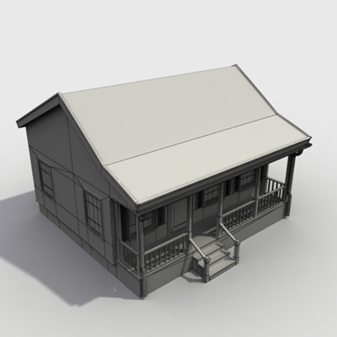 small town house building 3d 3ds