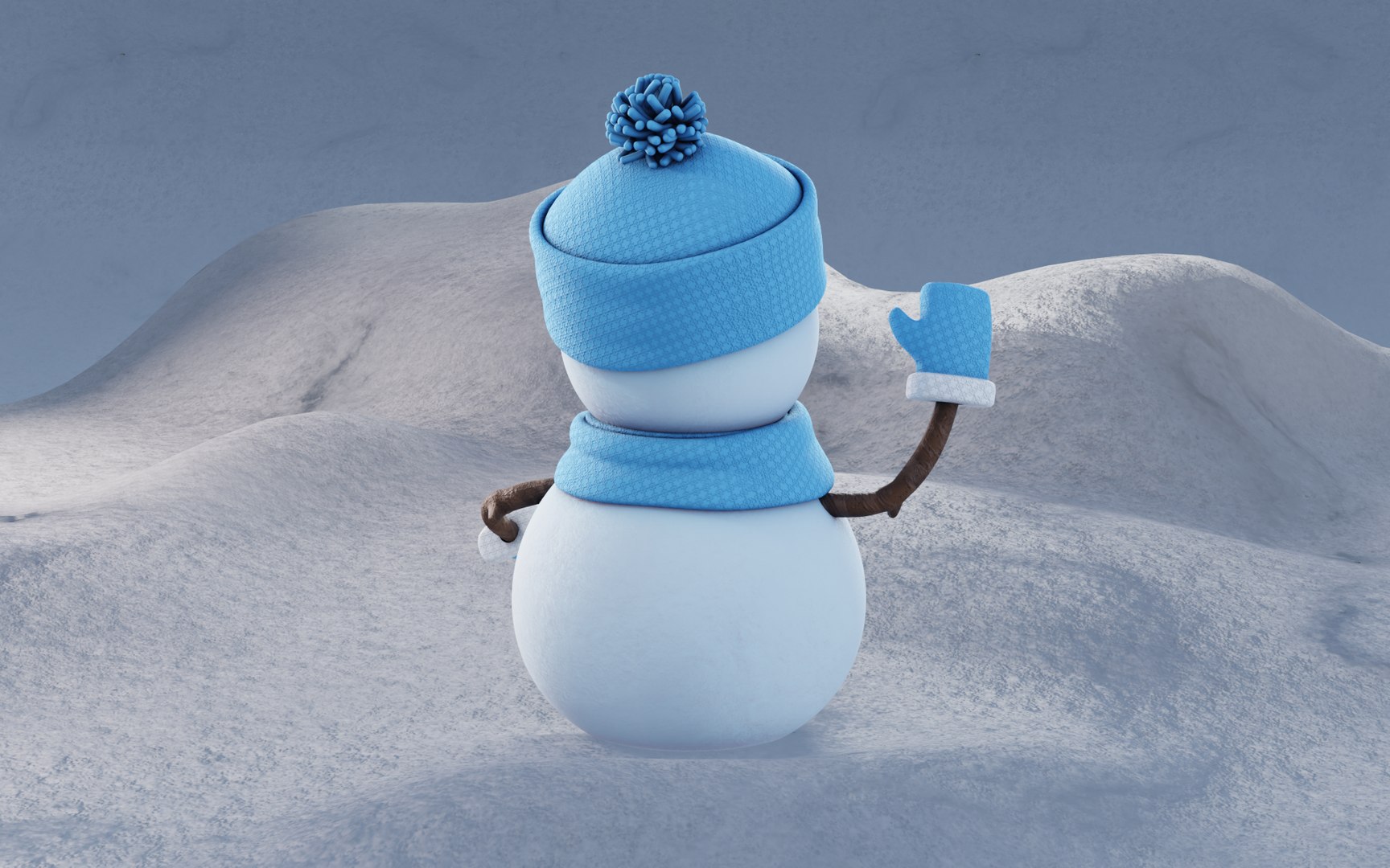 Snowman Snow 3D Model - TurboSquid 1521437