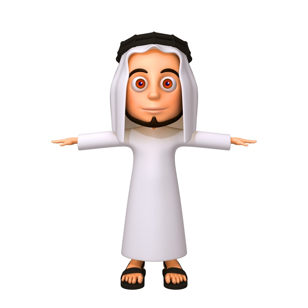 Arab Man Cartoon 3D Model - TurboSquid 1534427