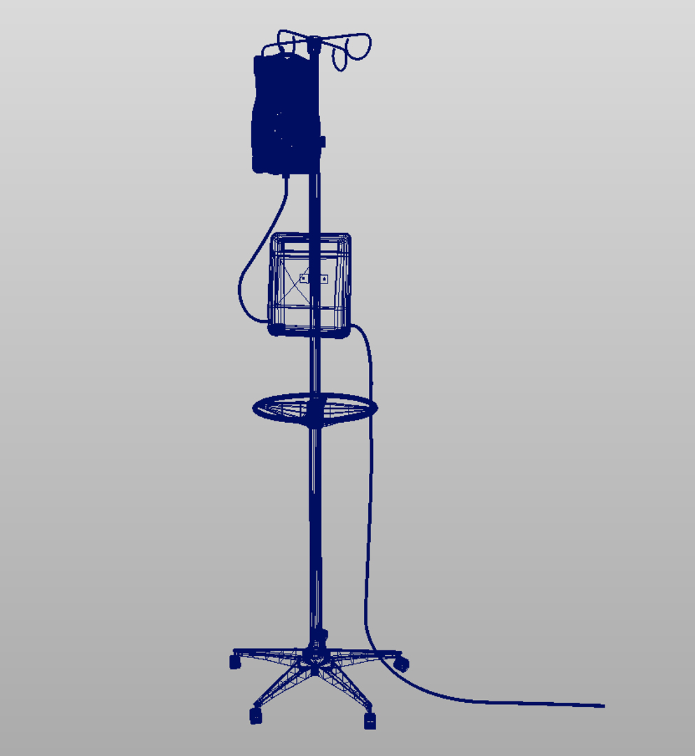 iv intravenous pump machine 3d max