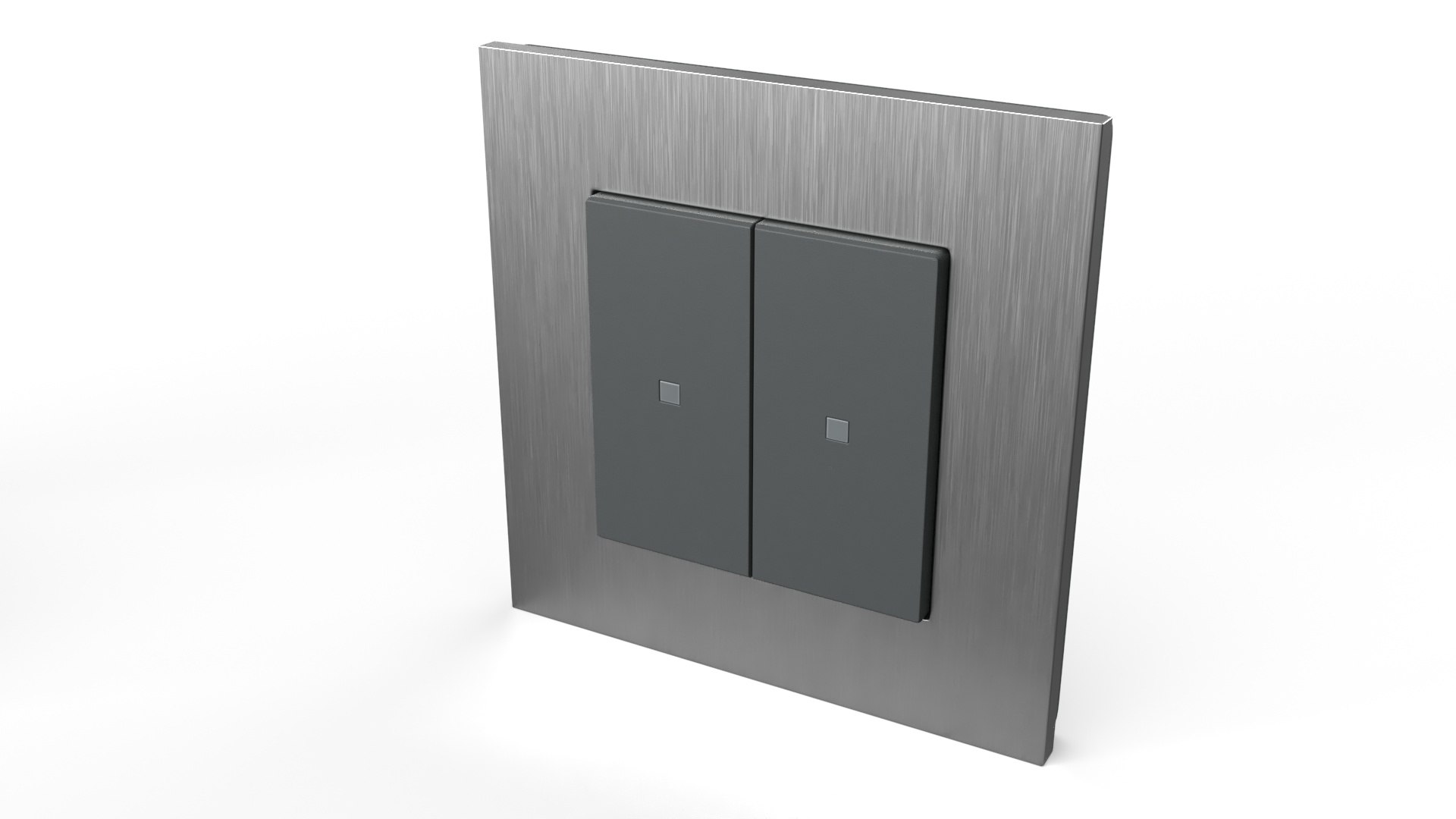 Double Rocker Switch Silver Plate 3D Model - TurboSquid 2409992