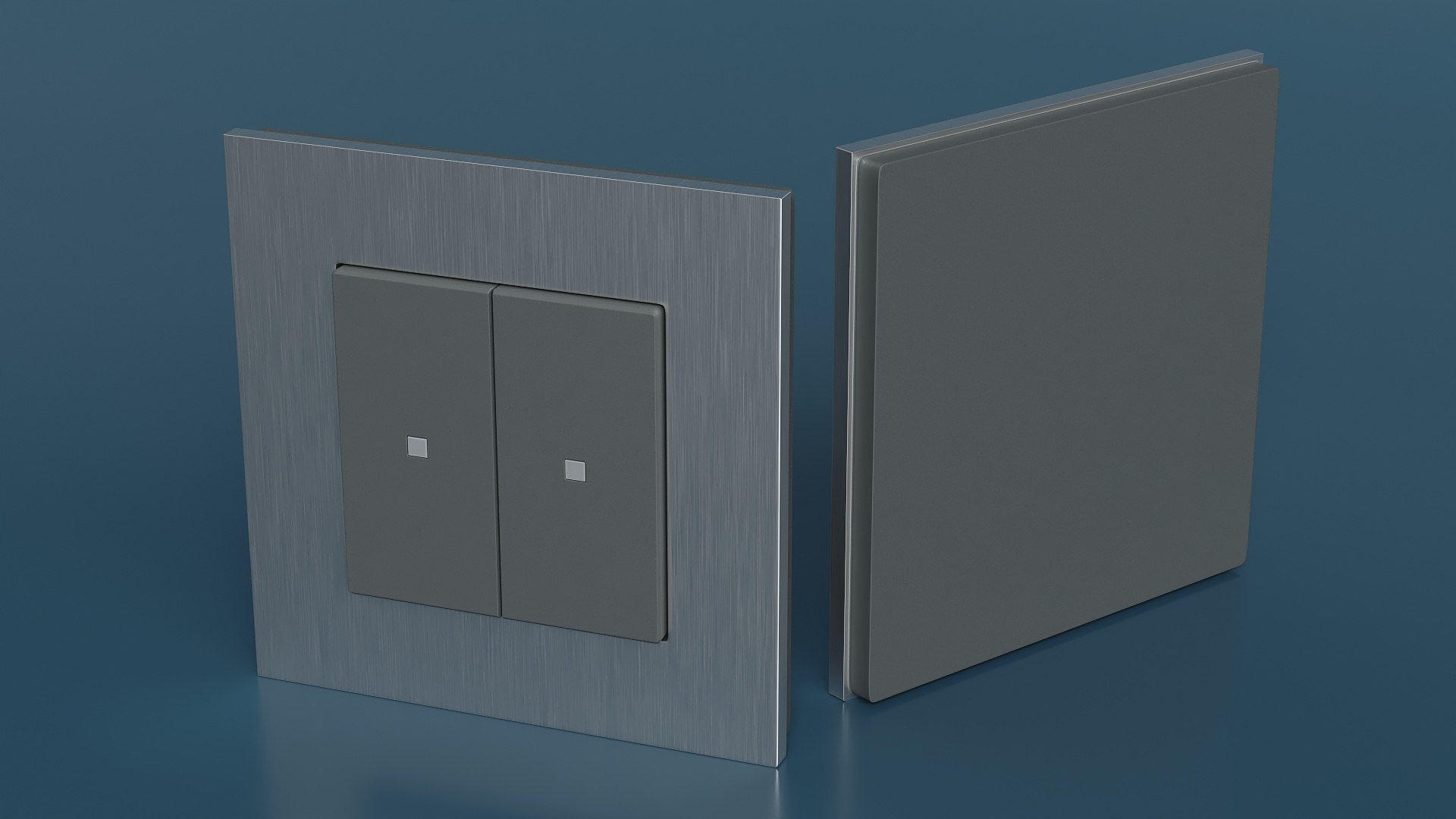 Double Rocker Switch Silver Plate 3D Model - TurboSquid 2409992