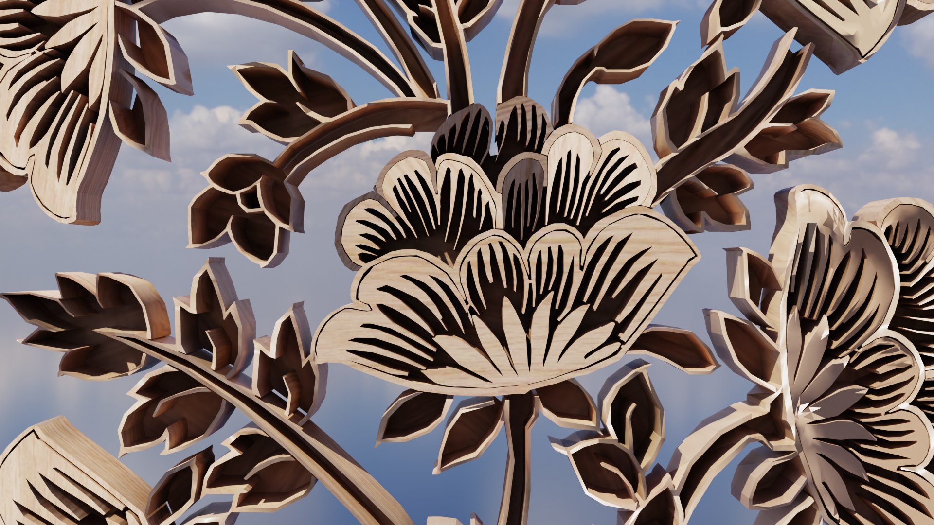 3D Flower Wood Carving 2 - TurboSquid 2351067