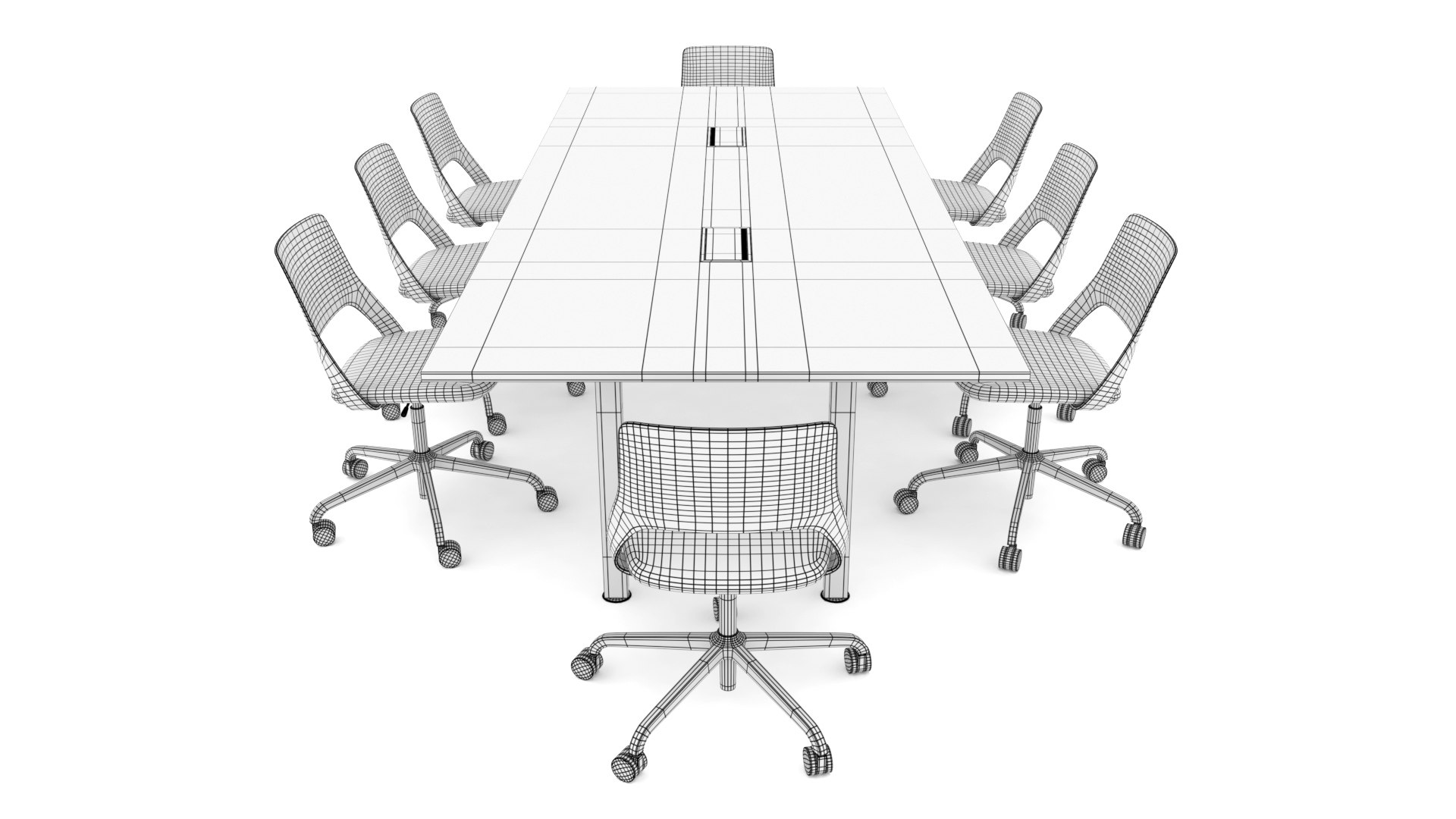 3D Meeting Table And Chairs 01 - TurboSquid 2160624