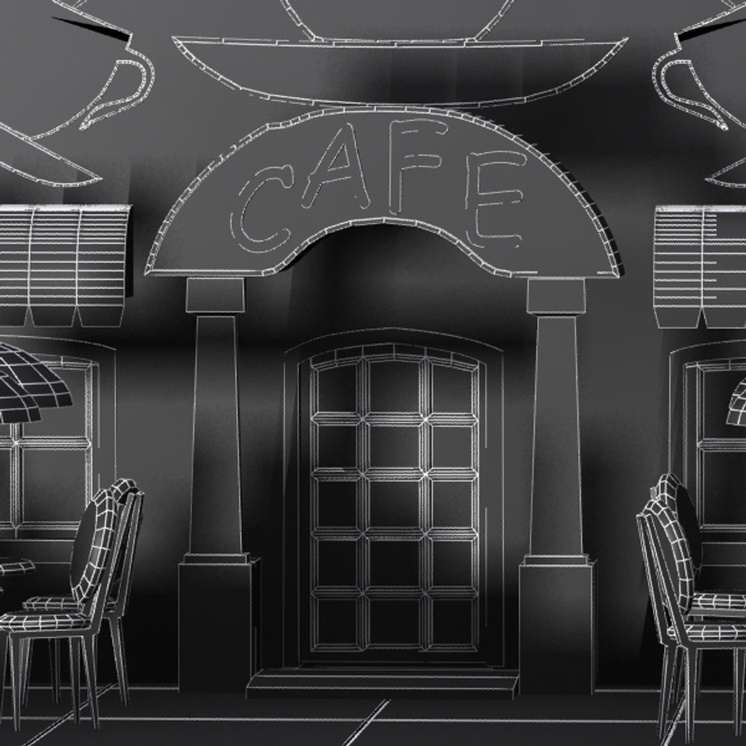 3d Cartoon Cafe Toon Model