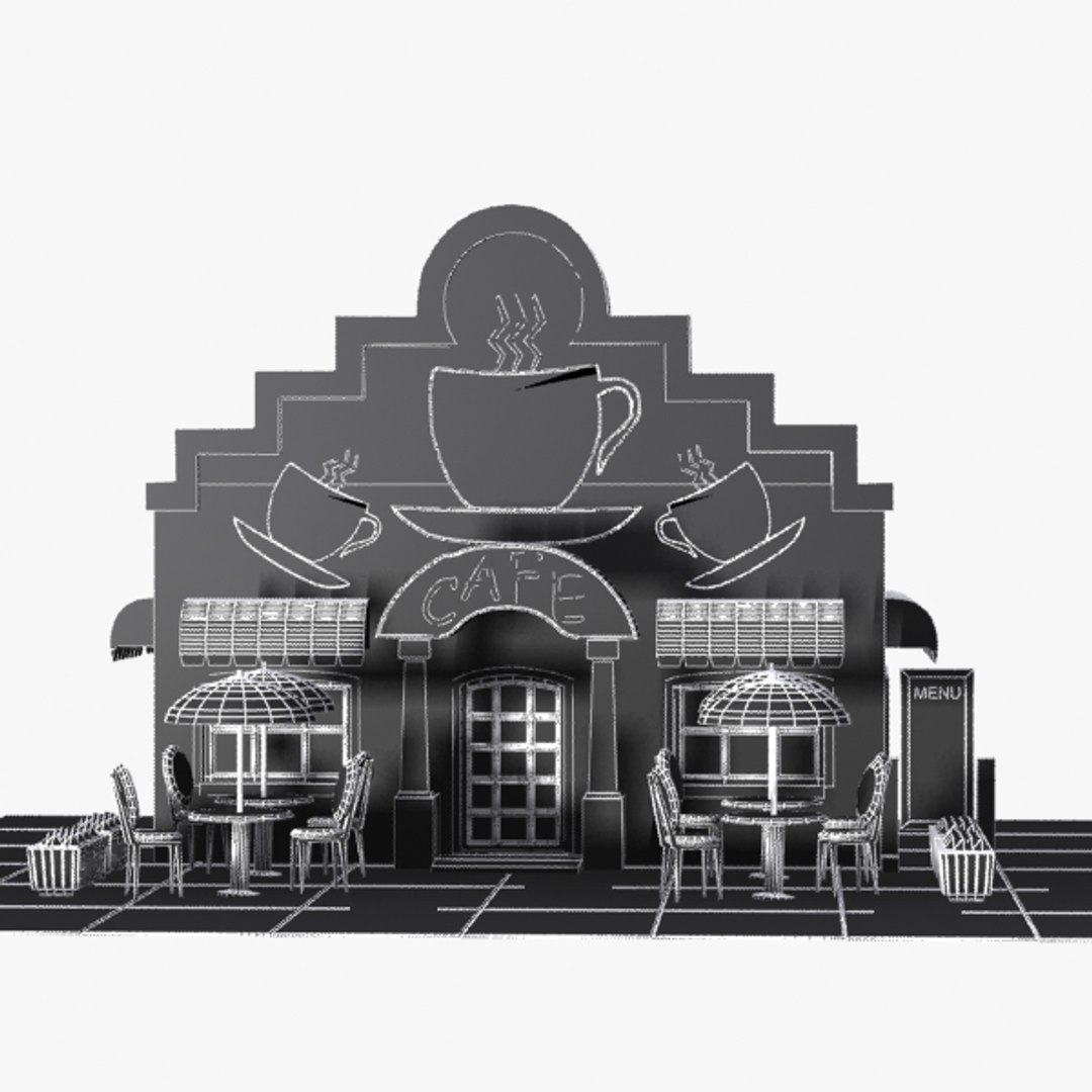 3d Cartoon Cafe Toon Model