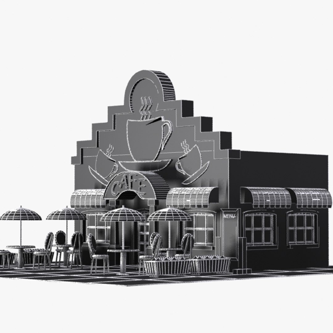 3d Cartoon Cafe Toon Model