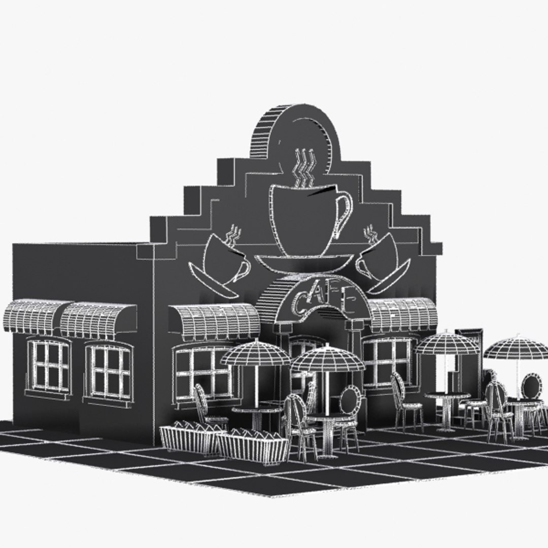 3d Cartoon Cafe Toon Model