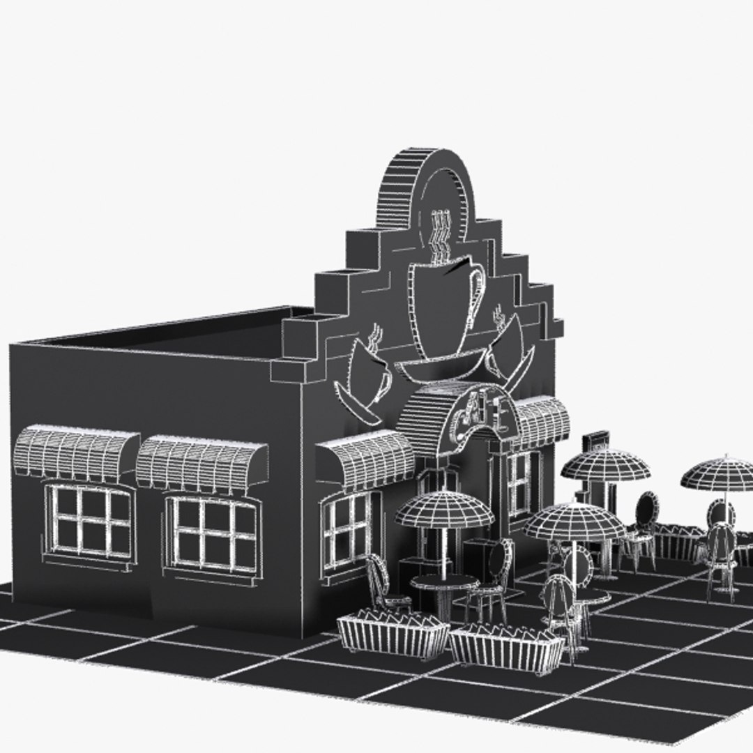 3d Cartoon Cafe Toon Model