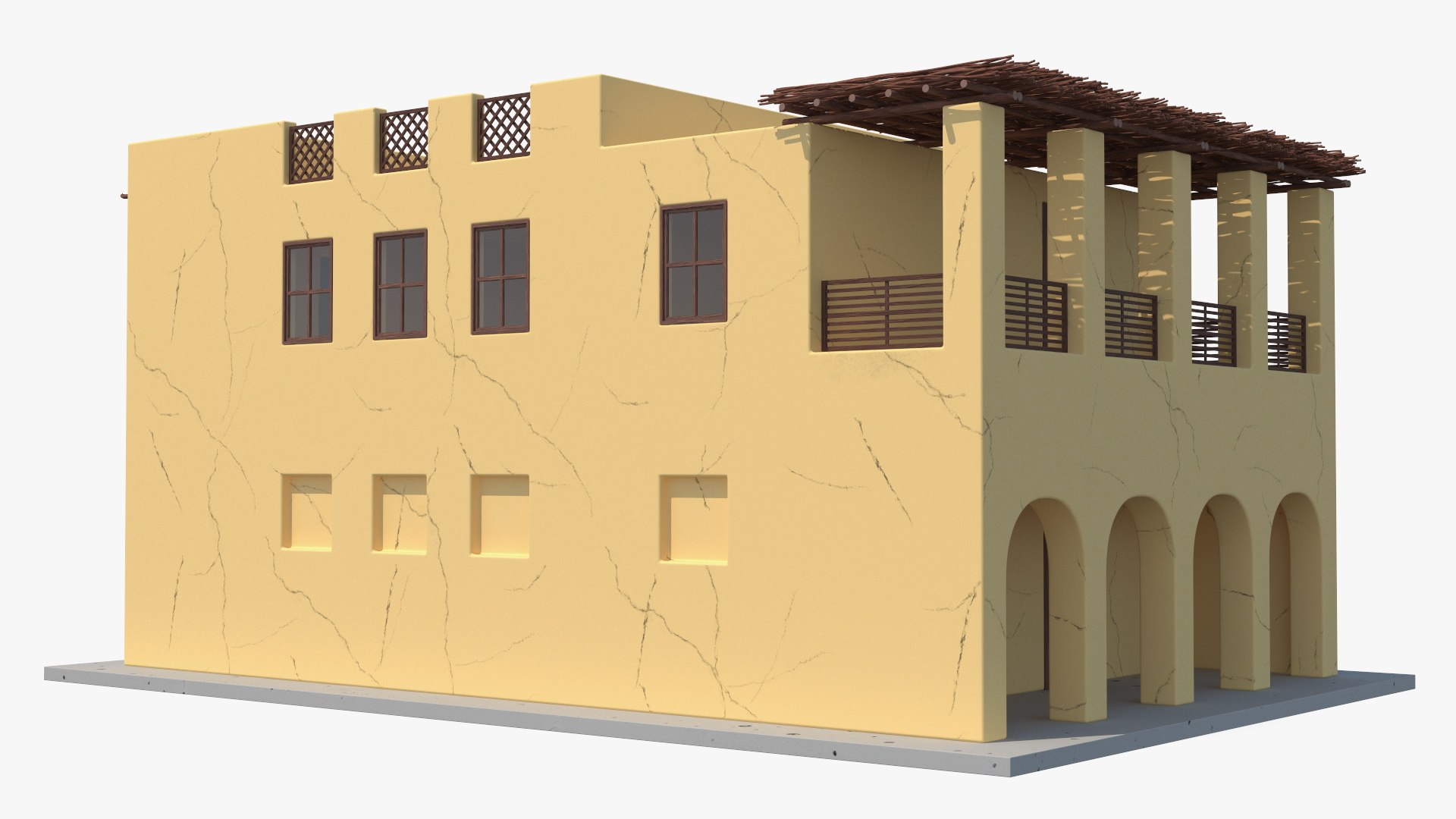 Cartoon Large Arab House With Terrace 3D - TurboSquid 2279700