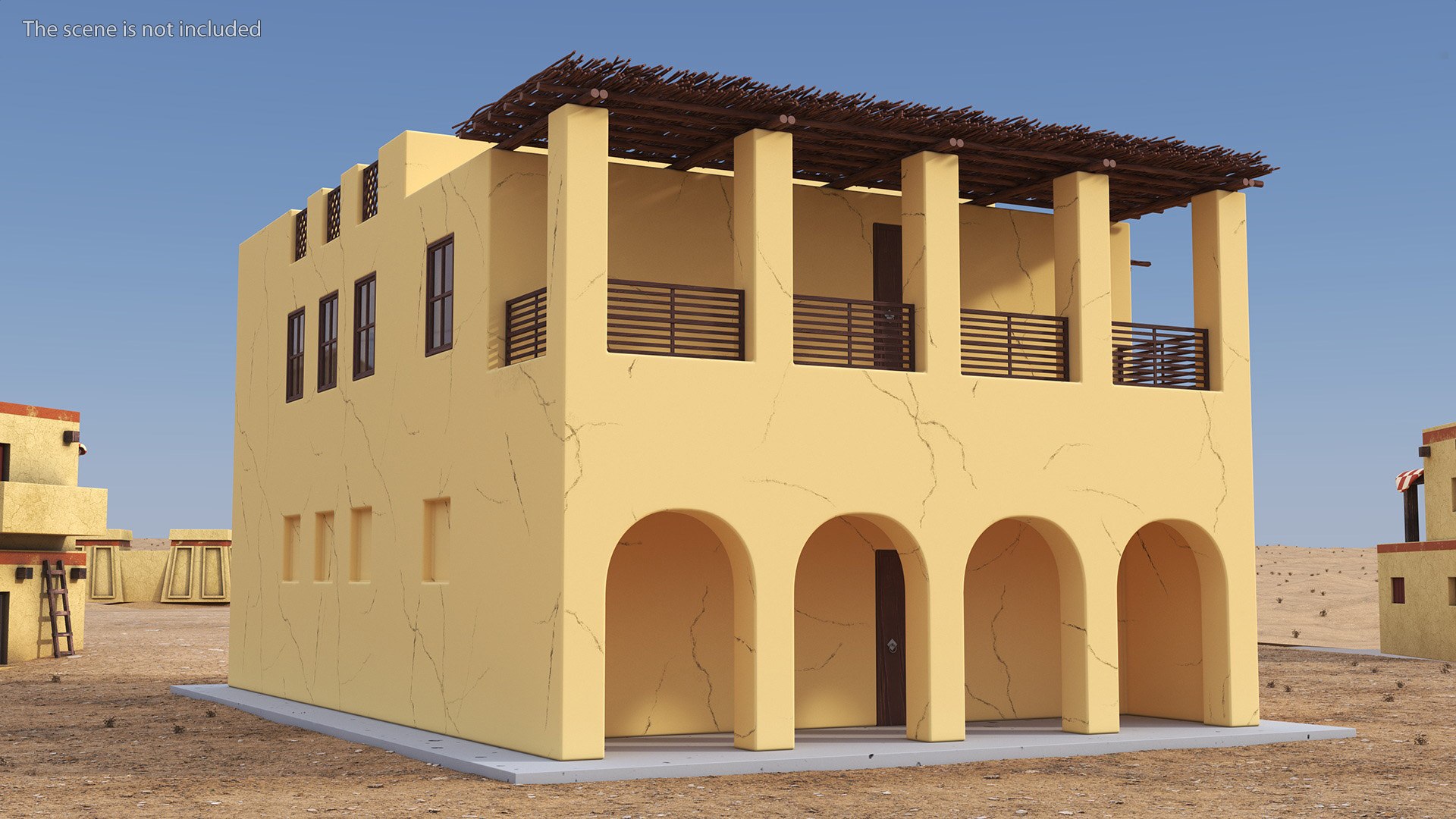 Cartoon Large Arab House With Terrace 3D - TurboSquid 2279700