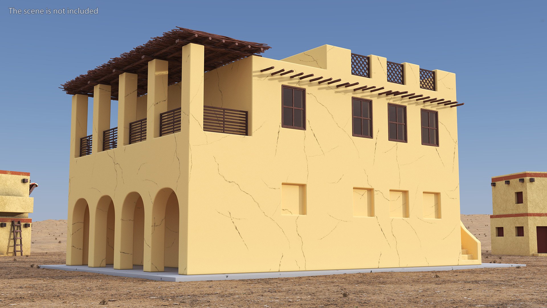 Cartoon Large Arab House With Terrace 3D - TurboSquid 2279700