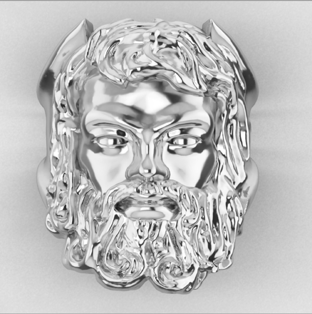 Mens Ring Zeus Face 3D Model - TurboSquid 2033843