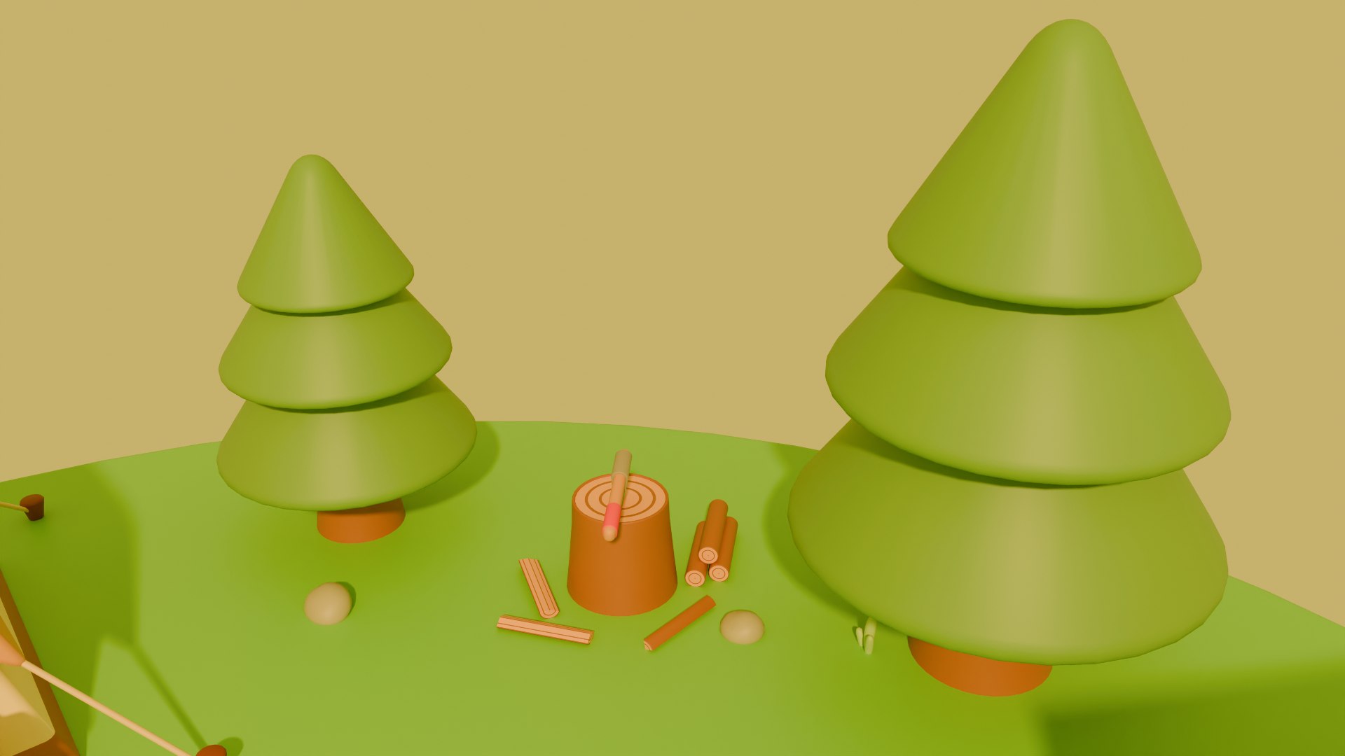 Low Poly Stylized Cartoon Camping Pack 3D Model - TurboSquid 2420867