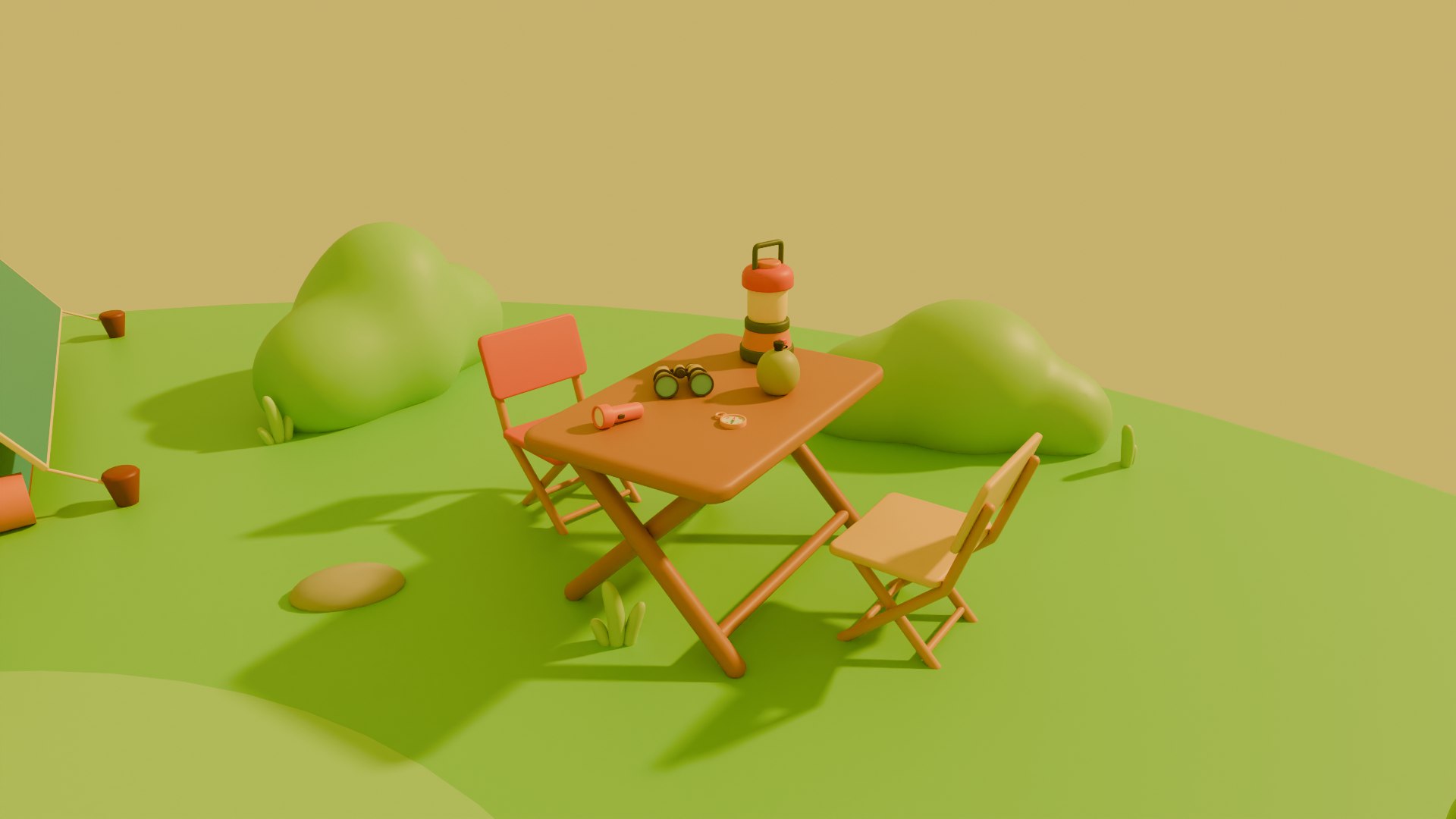 Low Poly Stylized Cartoon Camping Pack 3D Model - TurboSquid 2420867