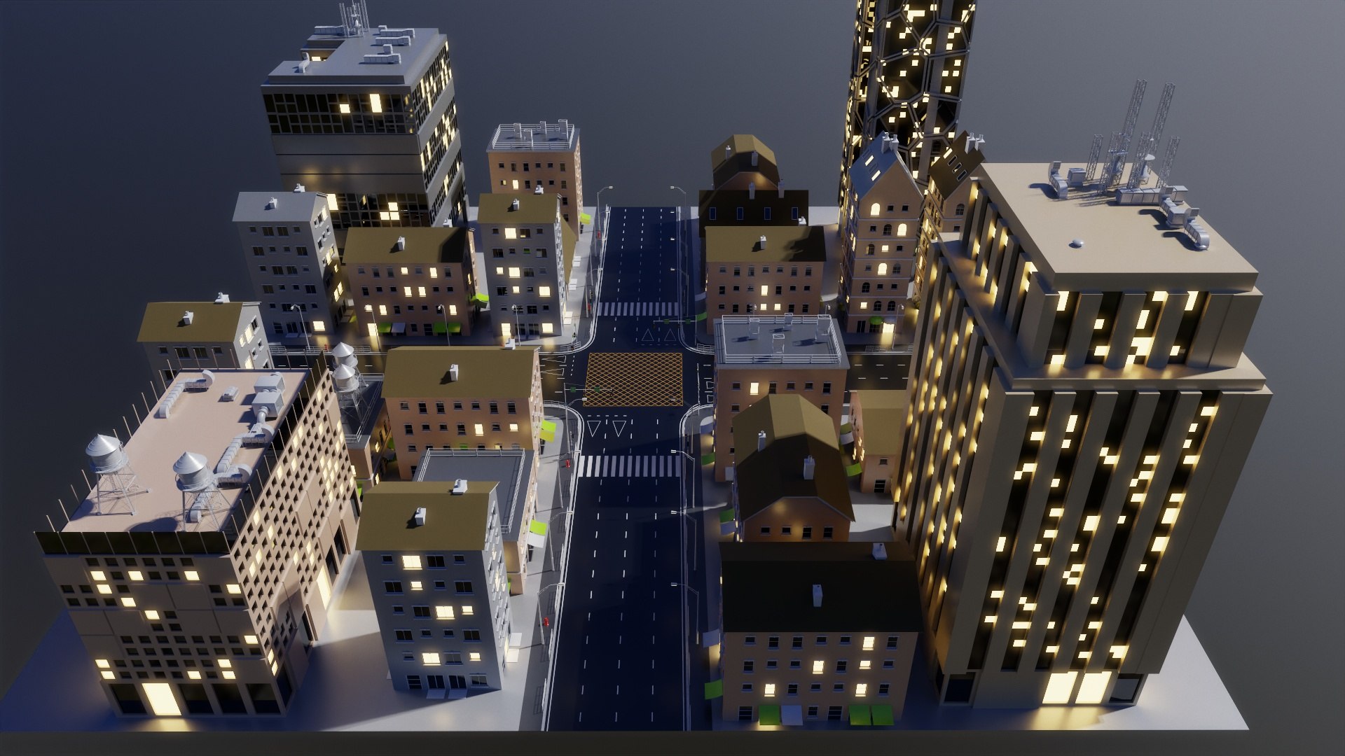 3D City Block 001 Model - TurboSquid 1876555