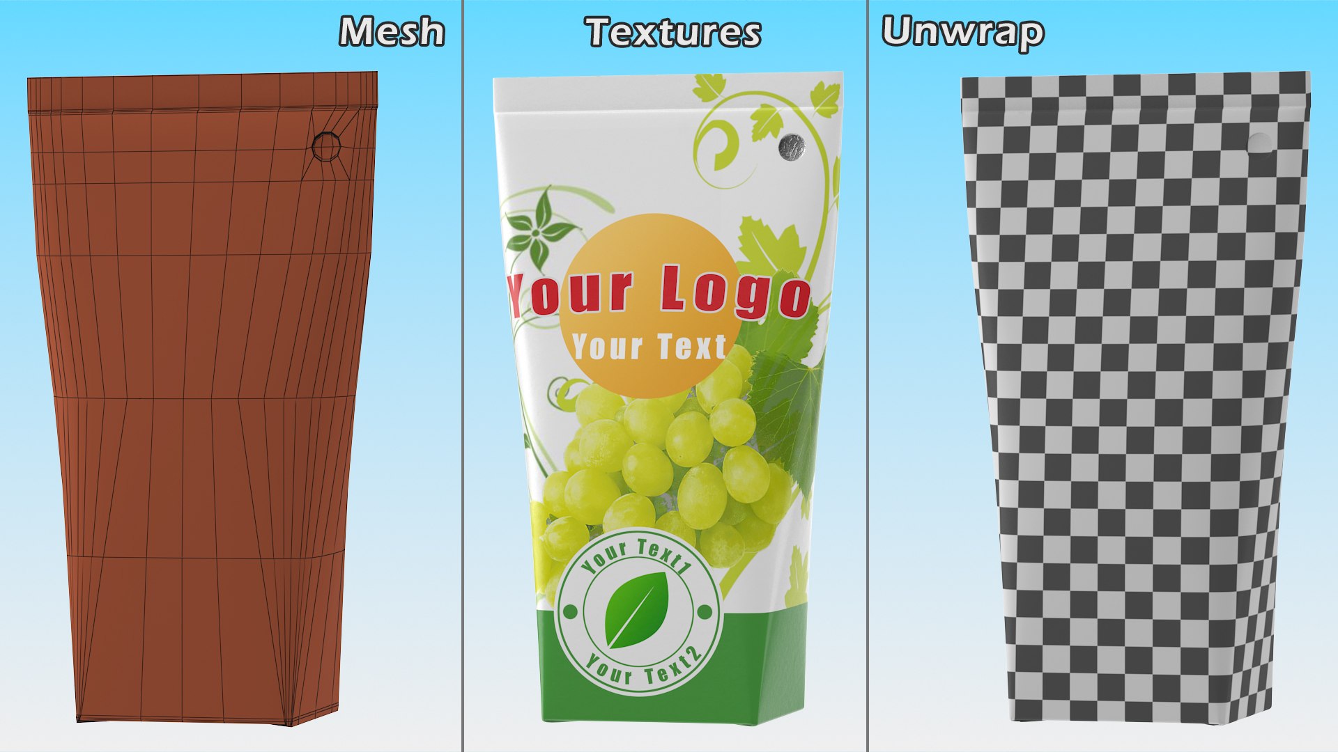 Aseptic Packaging For Triangular Liquid Grape 3D Model - TurboSquid 1938220